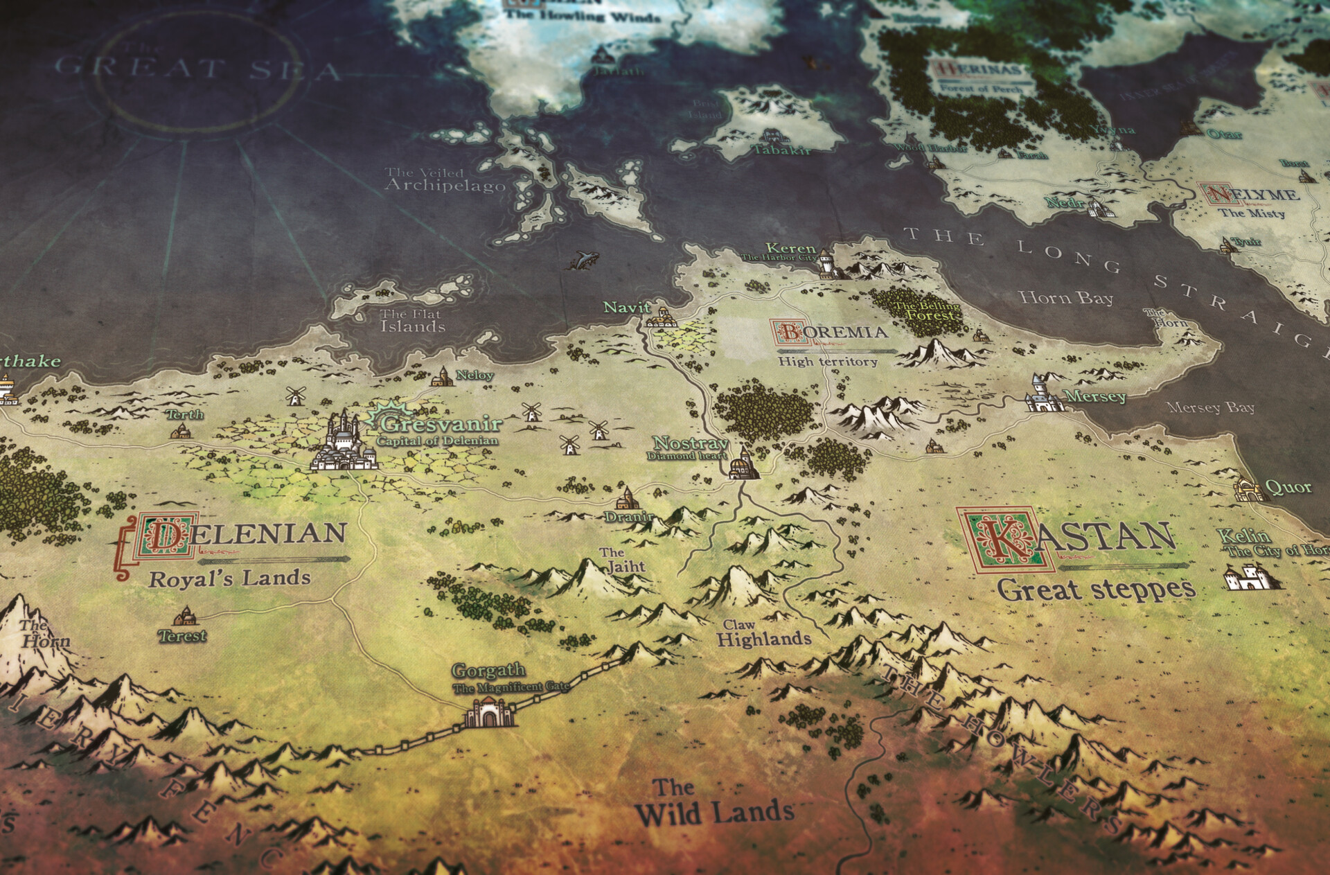 ArtStation - Fantasy Map - Delenian Lands