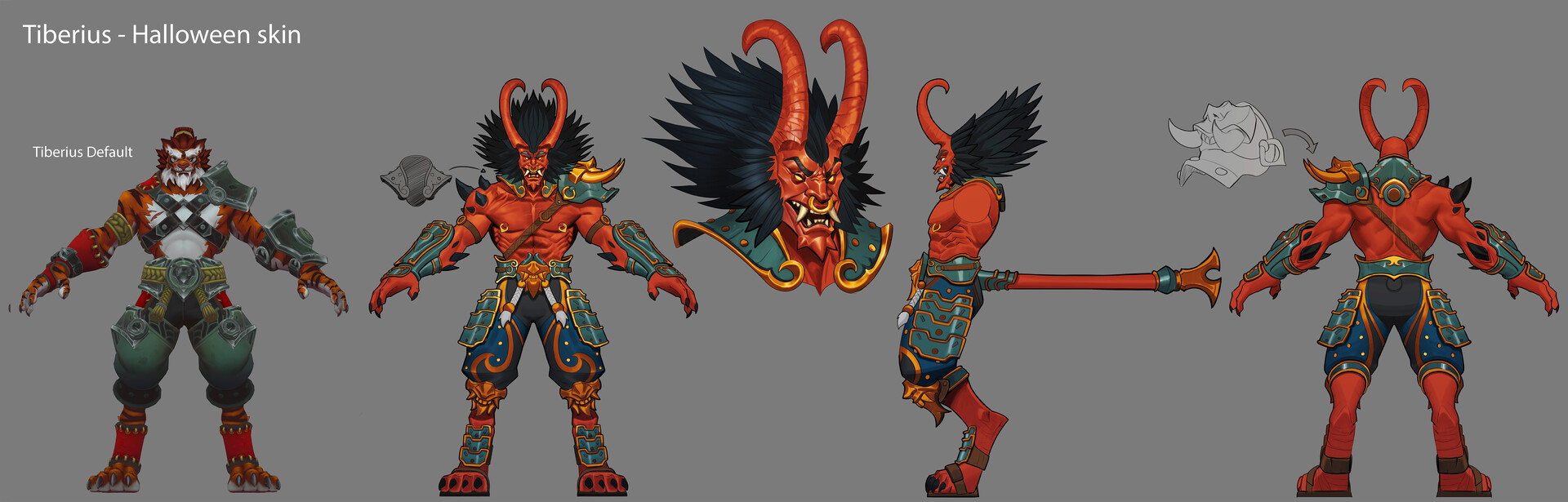 ArtStation - Paladins Tiberius skin: Oni