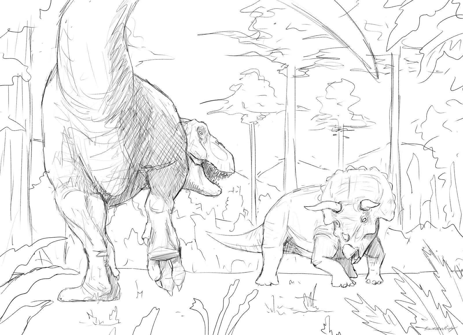 Brian J Murphy - Tyrannosaurus Rex Vs Triceratops