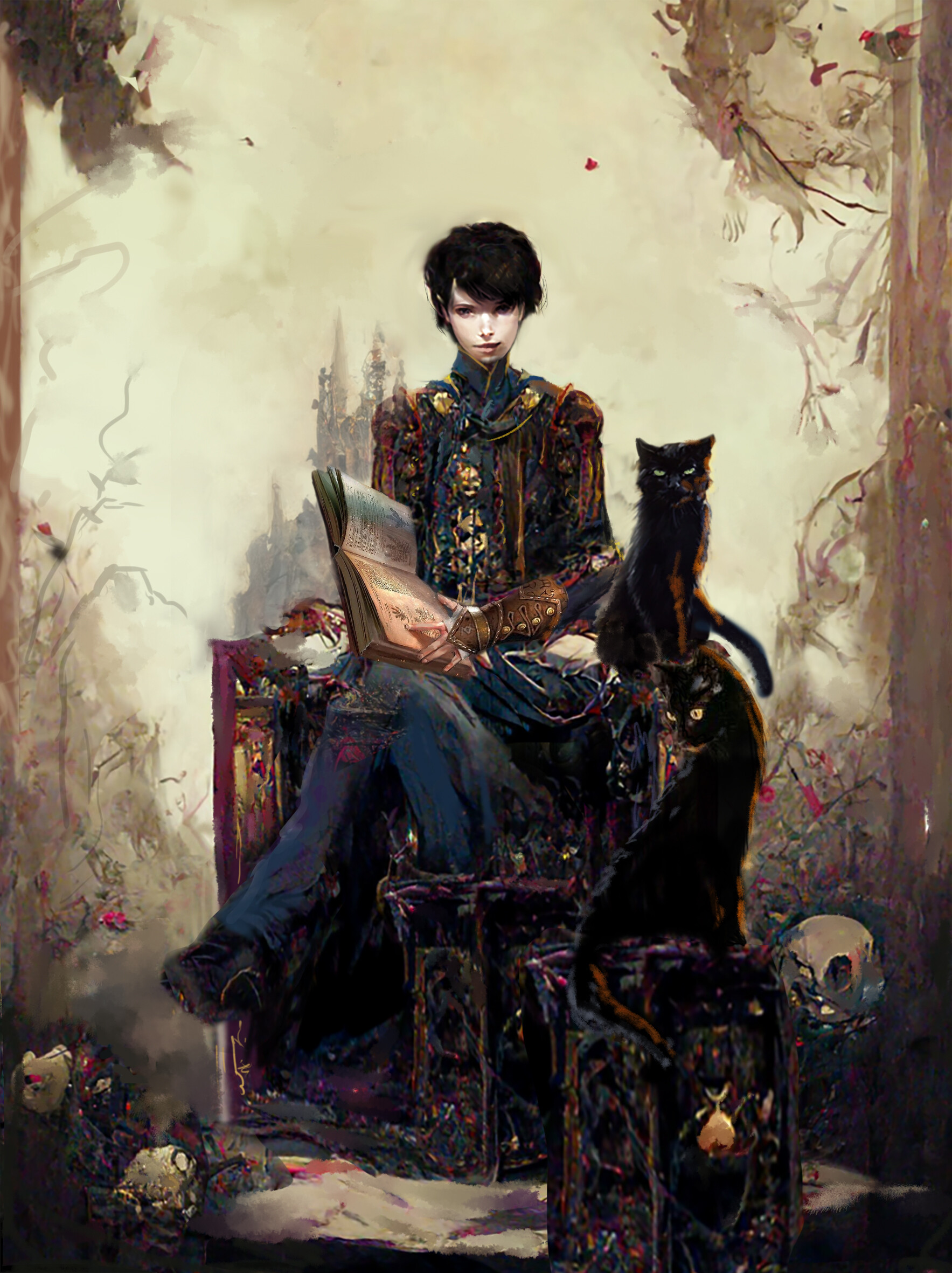 ArtStation - Vampire Young Prince and His Cats