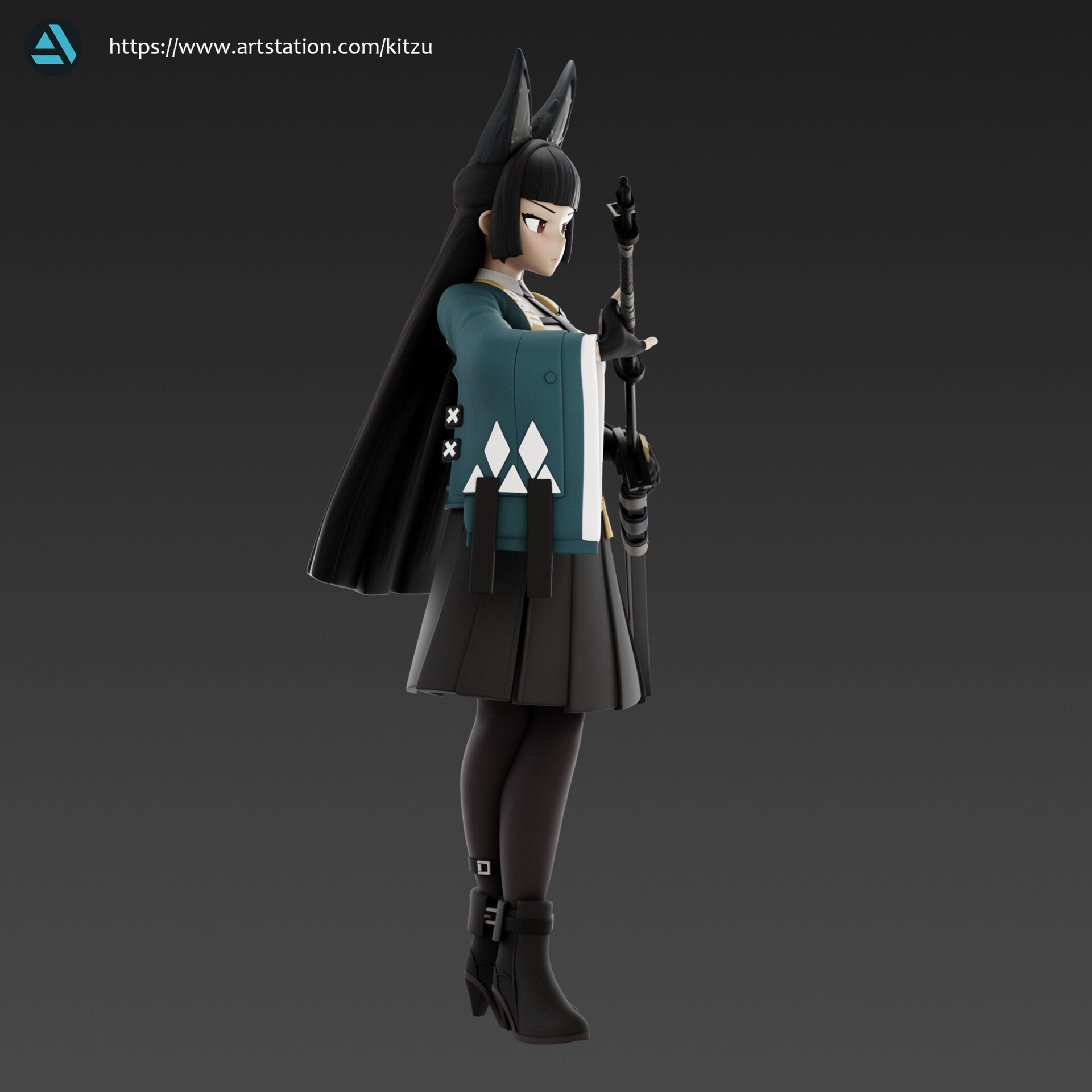 KITZU - ZENLESS ZONE ZERO ( MIYABI ) 3D CHARACTER FANART