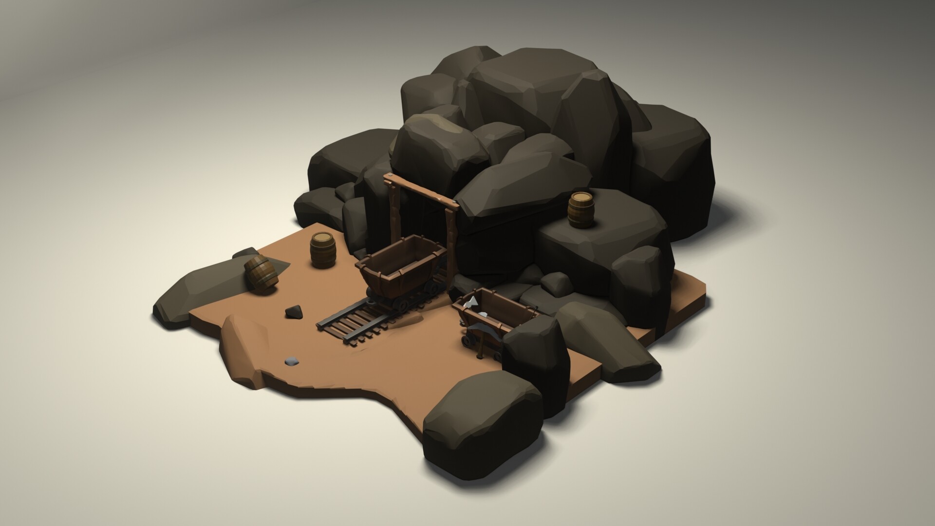 ArtStation - low poly mine