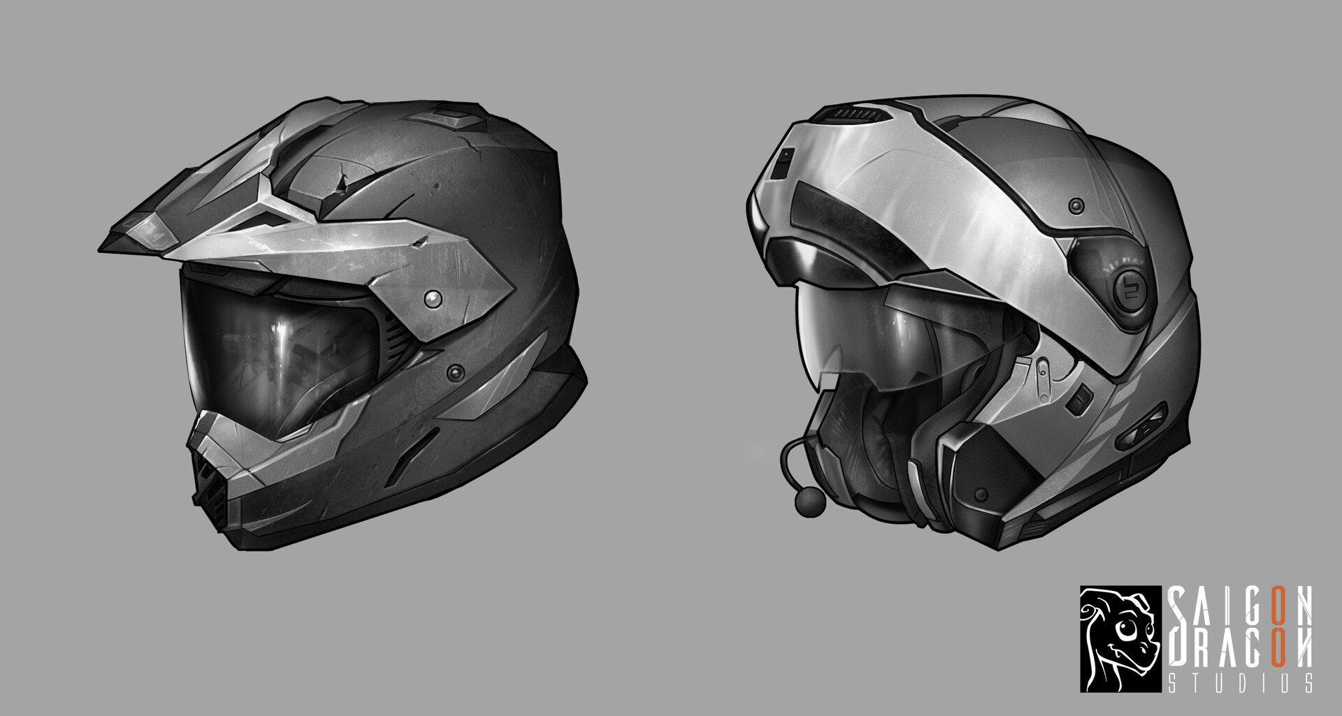 Saigon Dragon Studios - High tech helmet design research