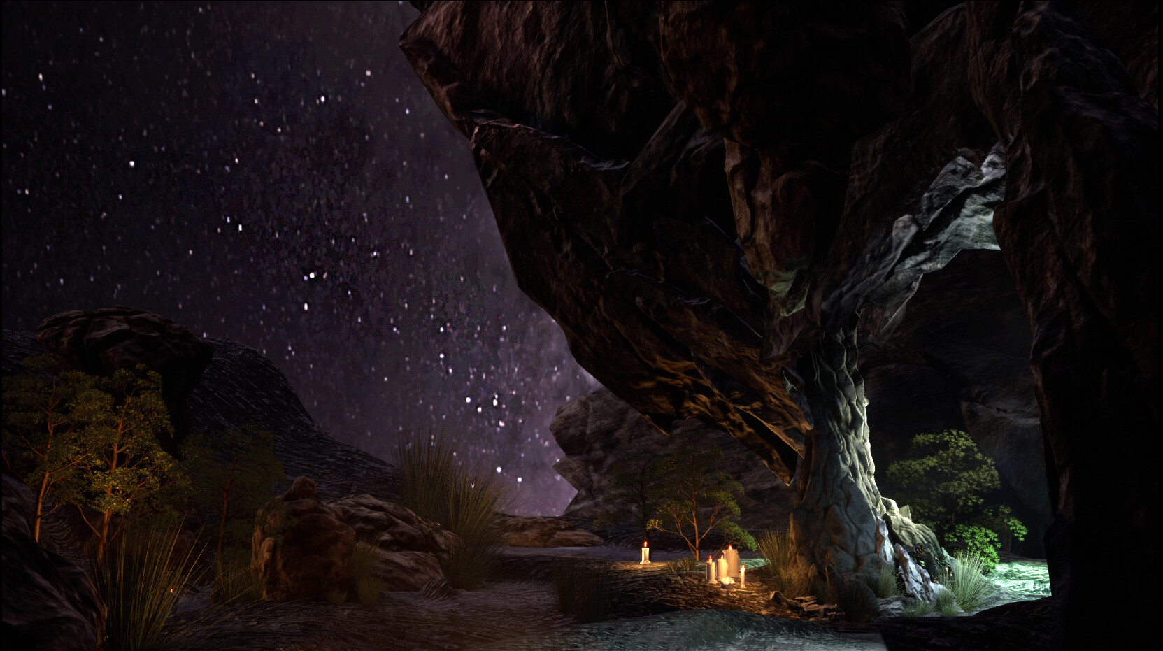 ArtStation - Cave Landscape Lighting Study