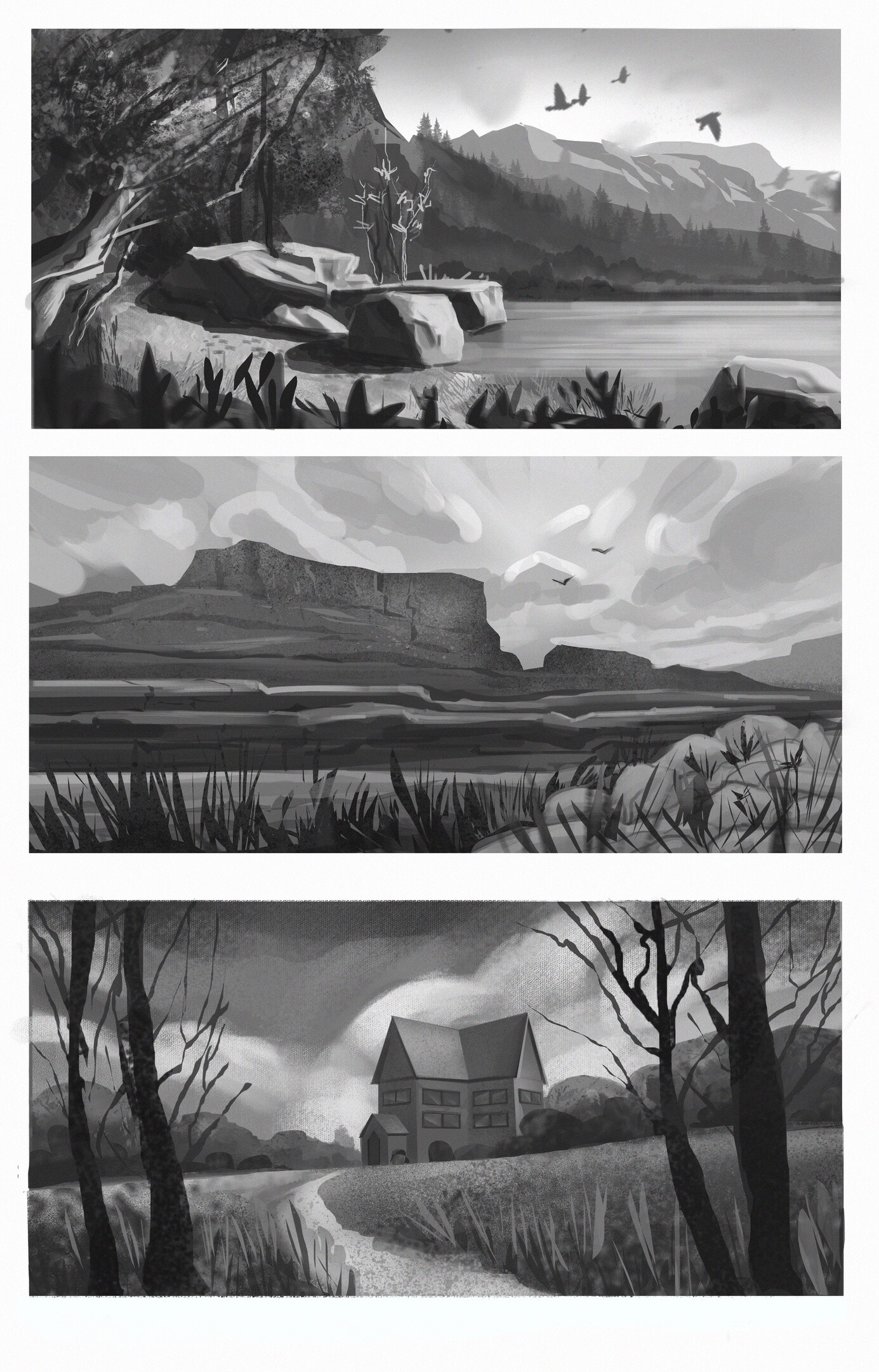 ArtStation - composition sketches