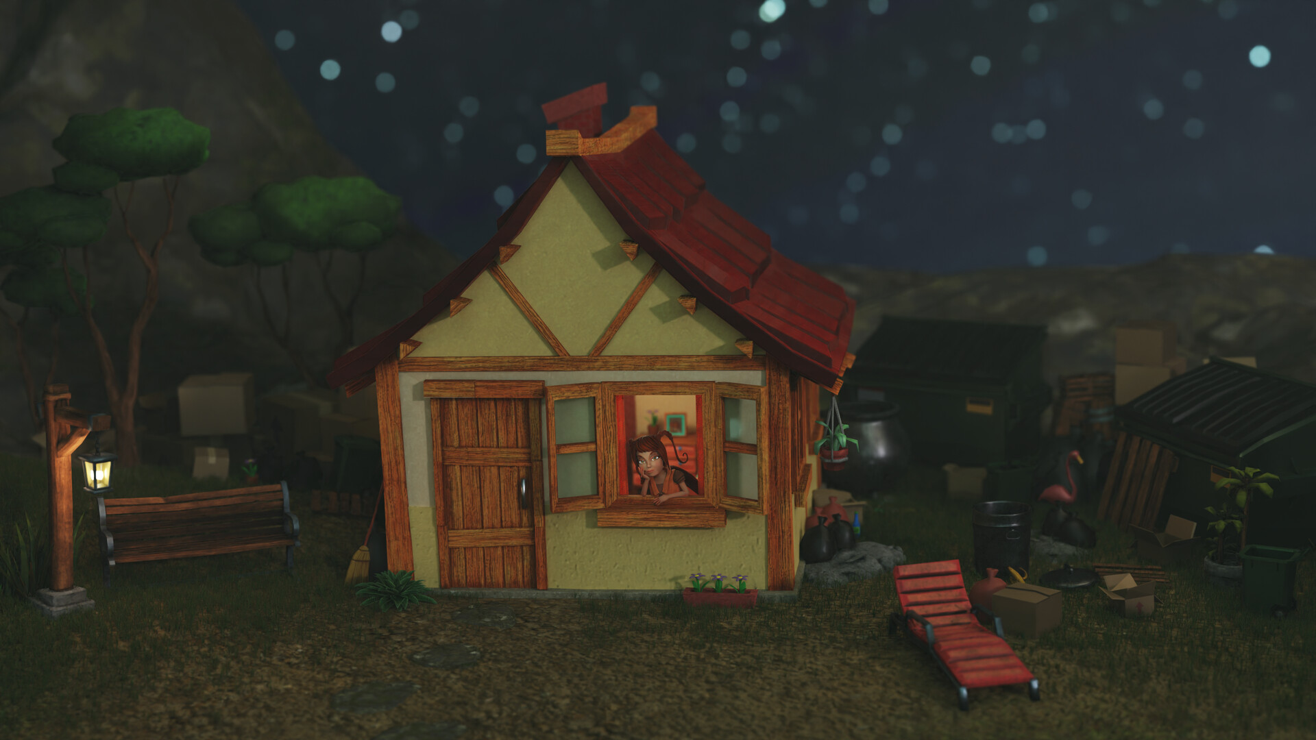 ArtStation - House scene - night