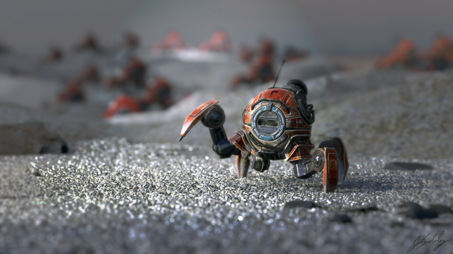 ArtStation - Robot Crab on a Beach
