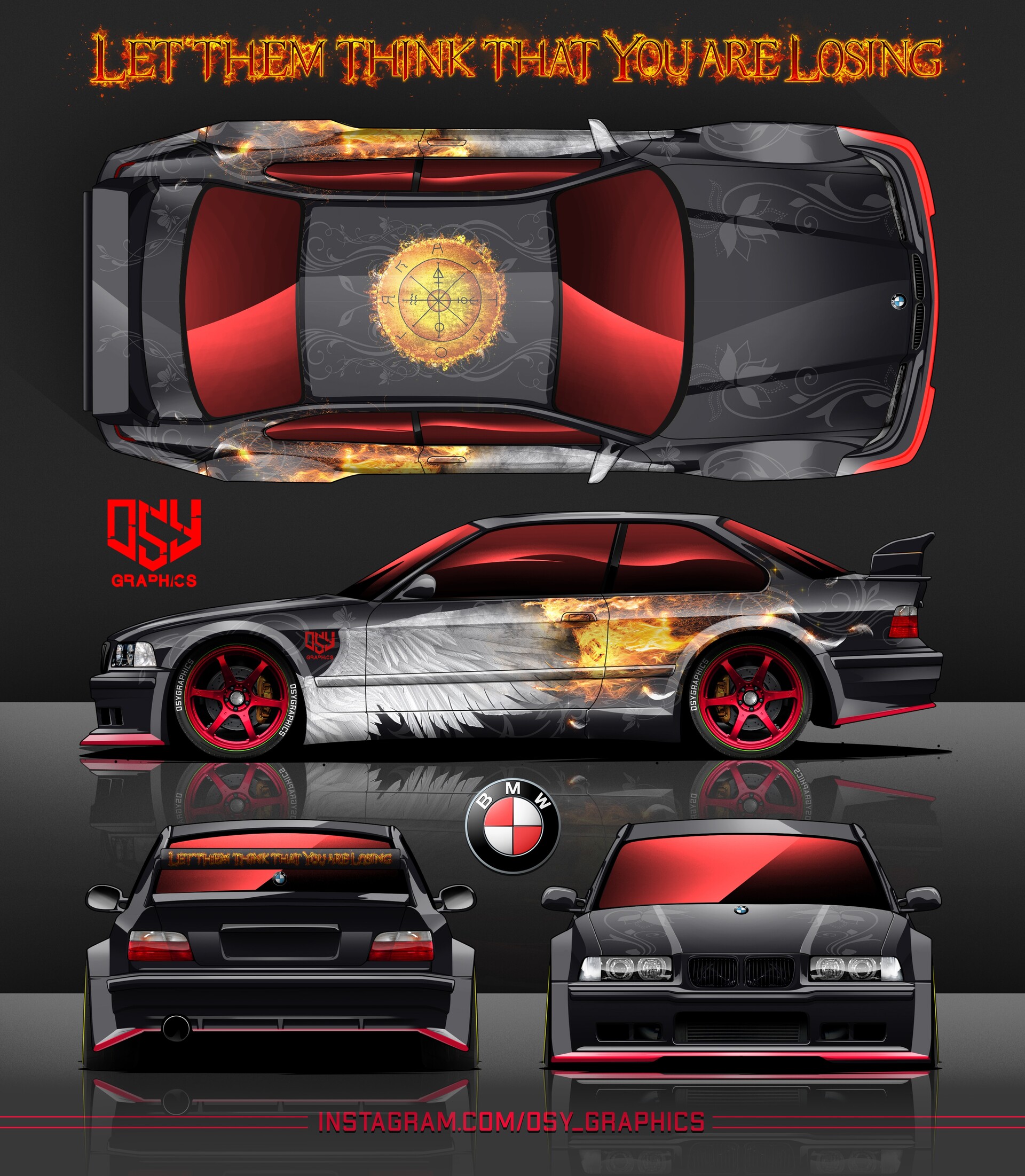 ArtStation - bmw E36 GTR M3 Lucifer style livery design