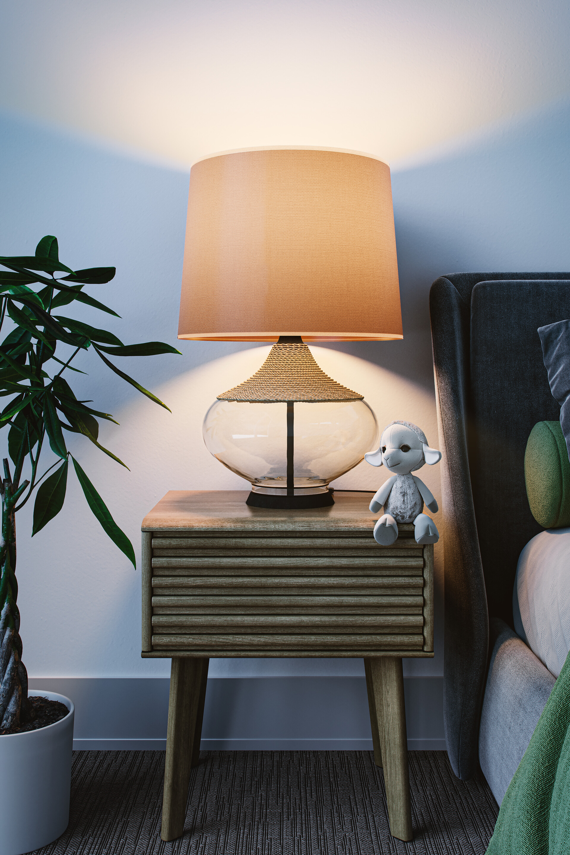 ArtStation - 3D Visualization of a Bedside Lamp in Different Modes
