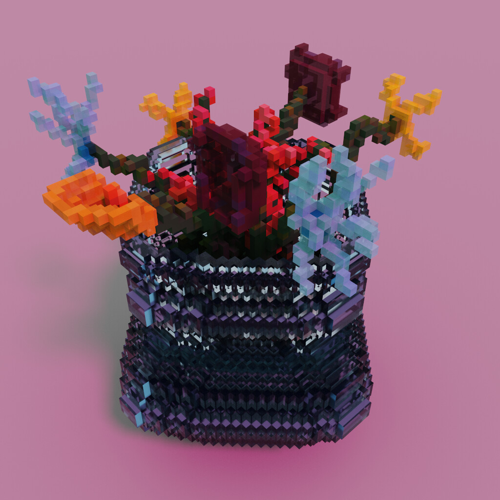 ArtStation - Voxel Flower Vase