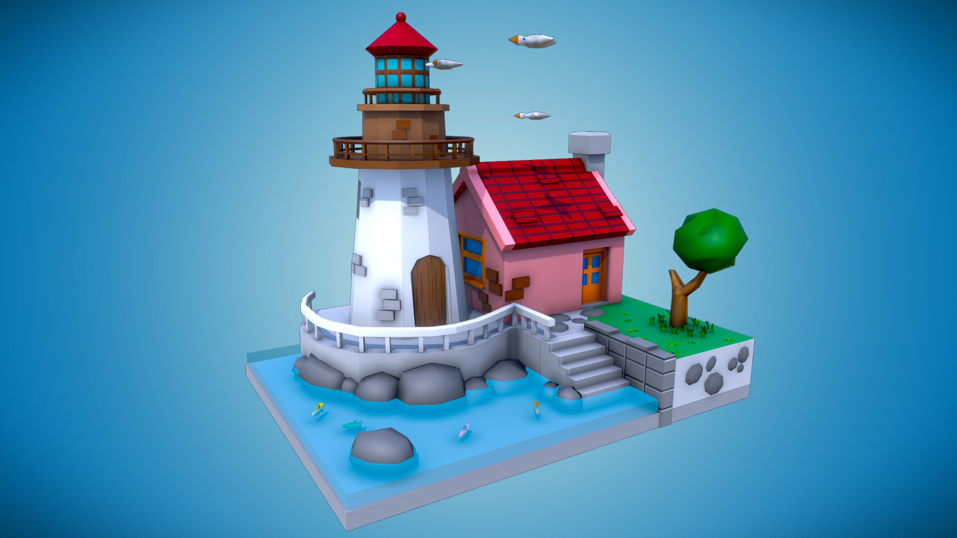 ArtStation - Lowpoly Lighthouse
