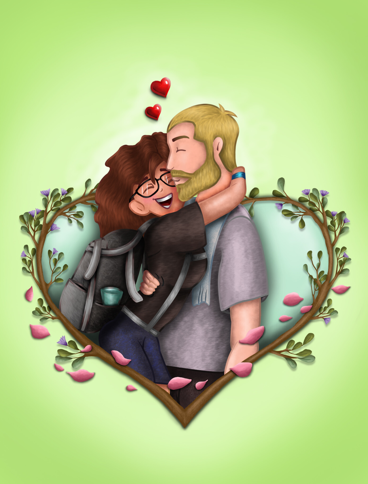 ArtStation - Couple Portrait- Cartoon