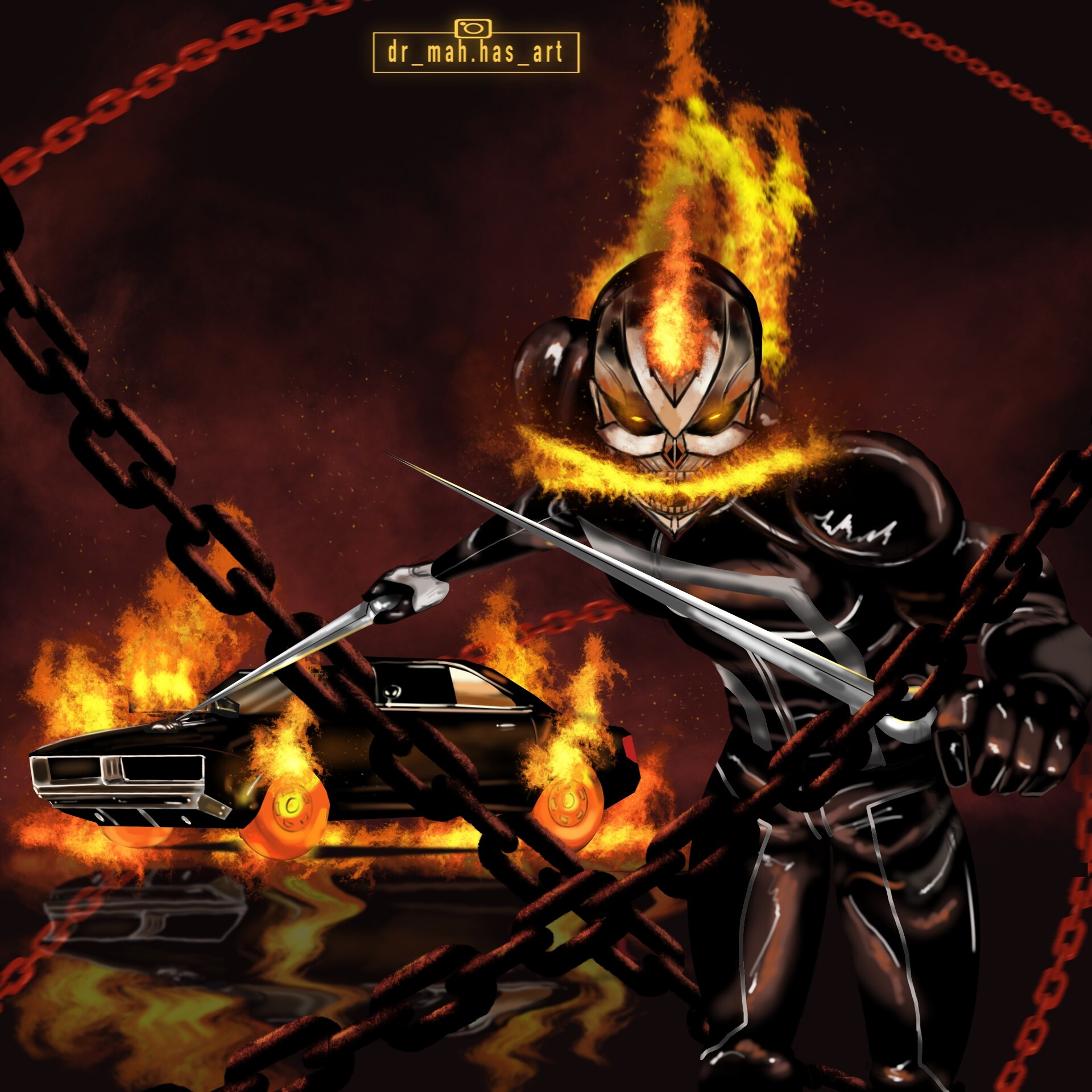 ArtStation - Ghost rider Robbie Reyes