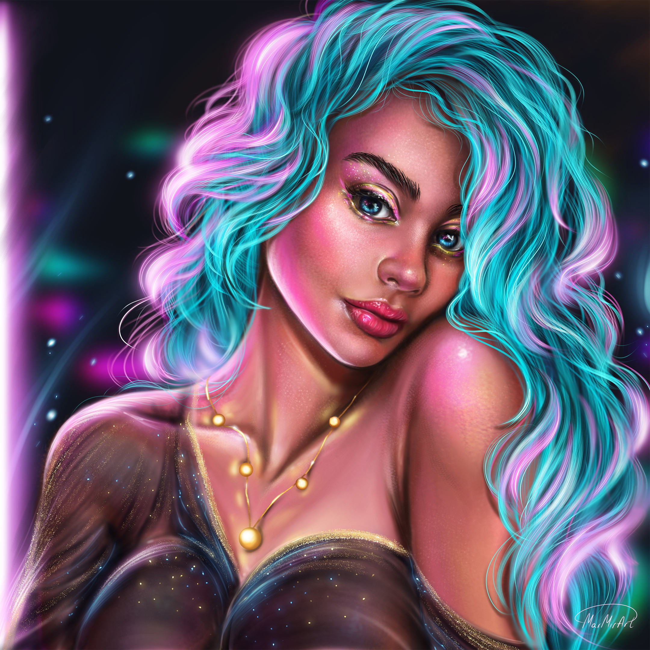 MarMir.Art - Digital Artist, Character Creator, Procreate Brushes Creator, Streamer - Blue Hair ...