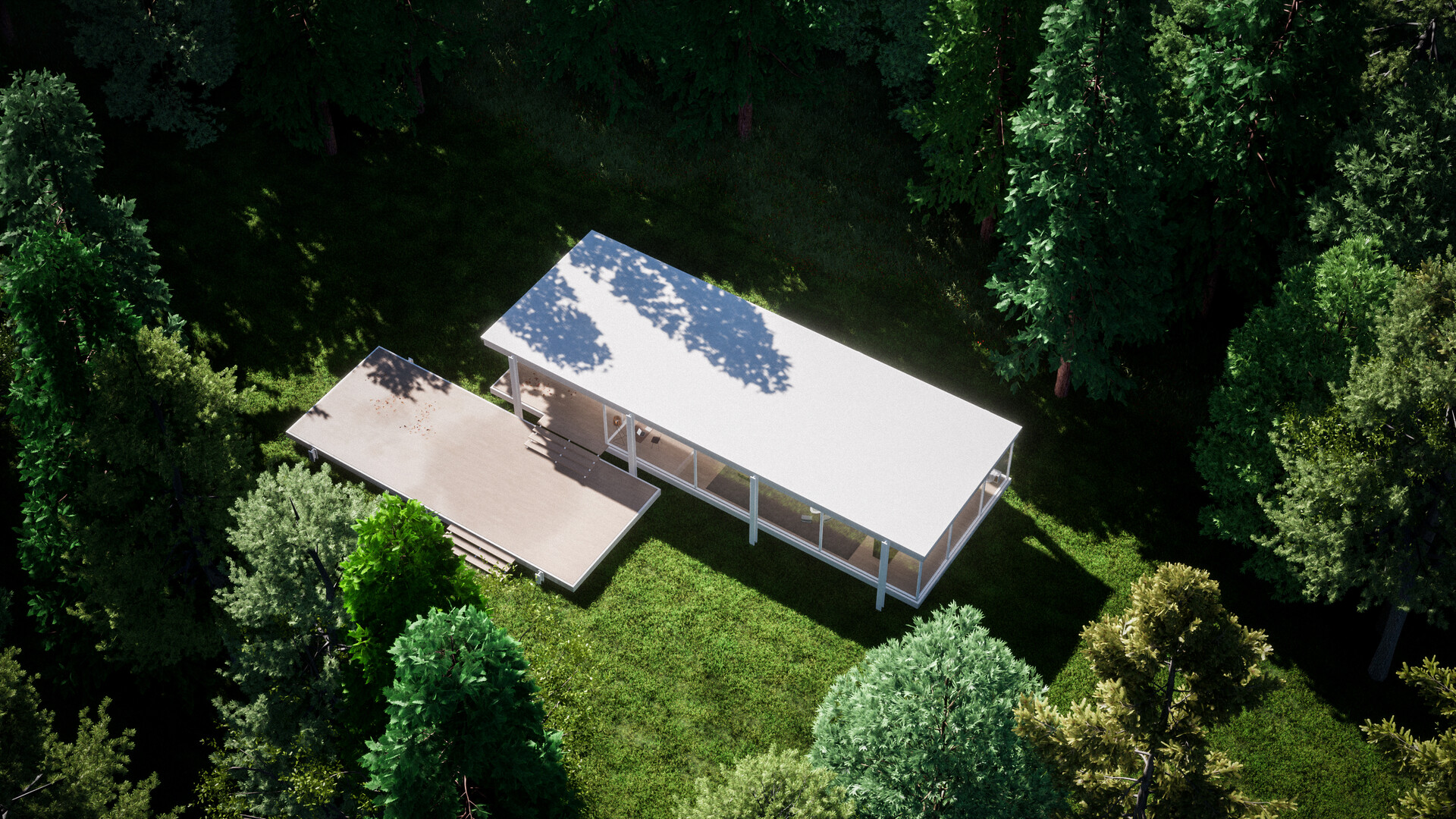 farnsworth house plan view