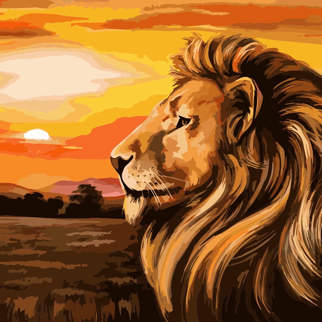 ArtStation - Lion Handmade Oil Painting