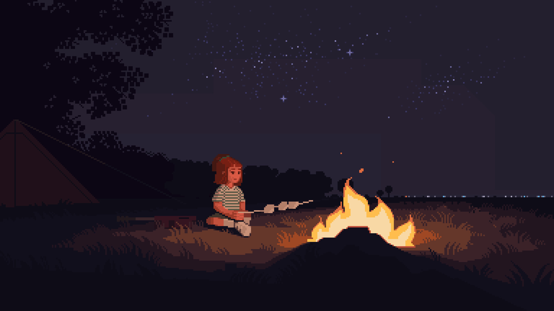 ArtStation - Thoughts of Us - Campfire scene
