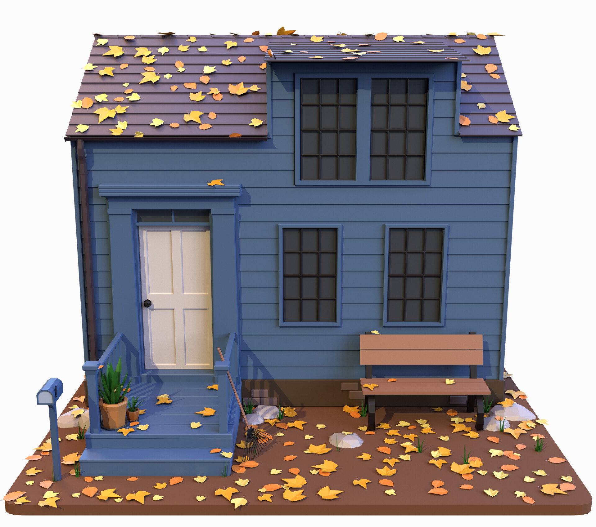 ArtStation - Cartoon Blue House