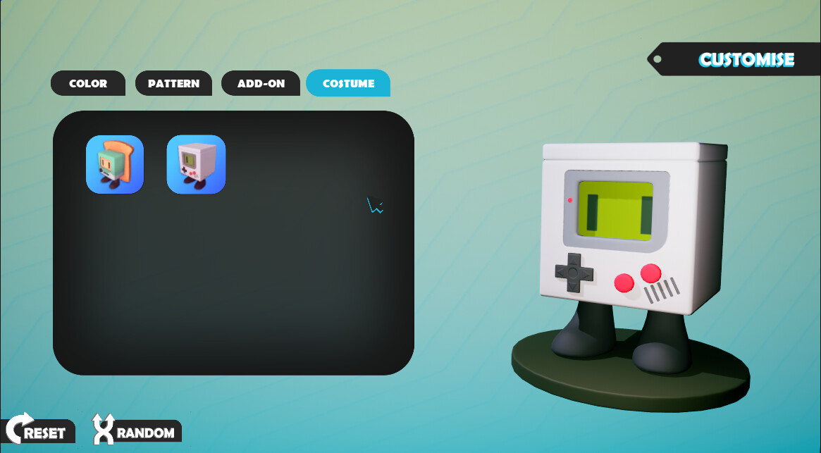 Work of Yun Li - Character Customizer Prototype