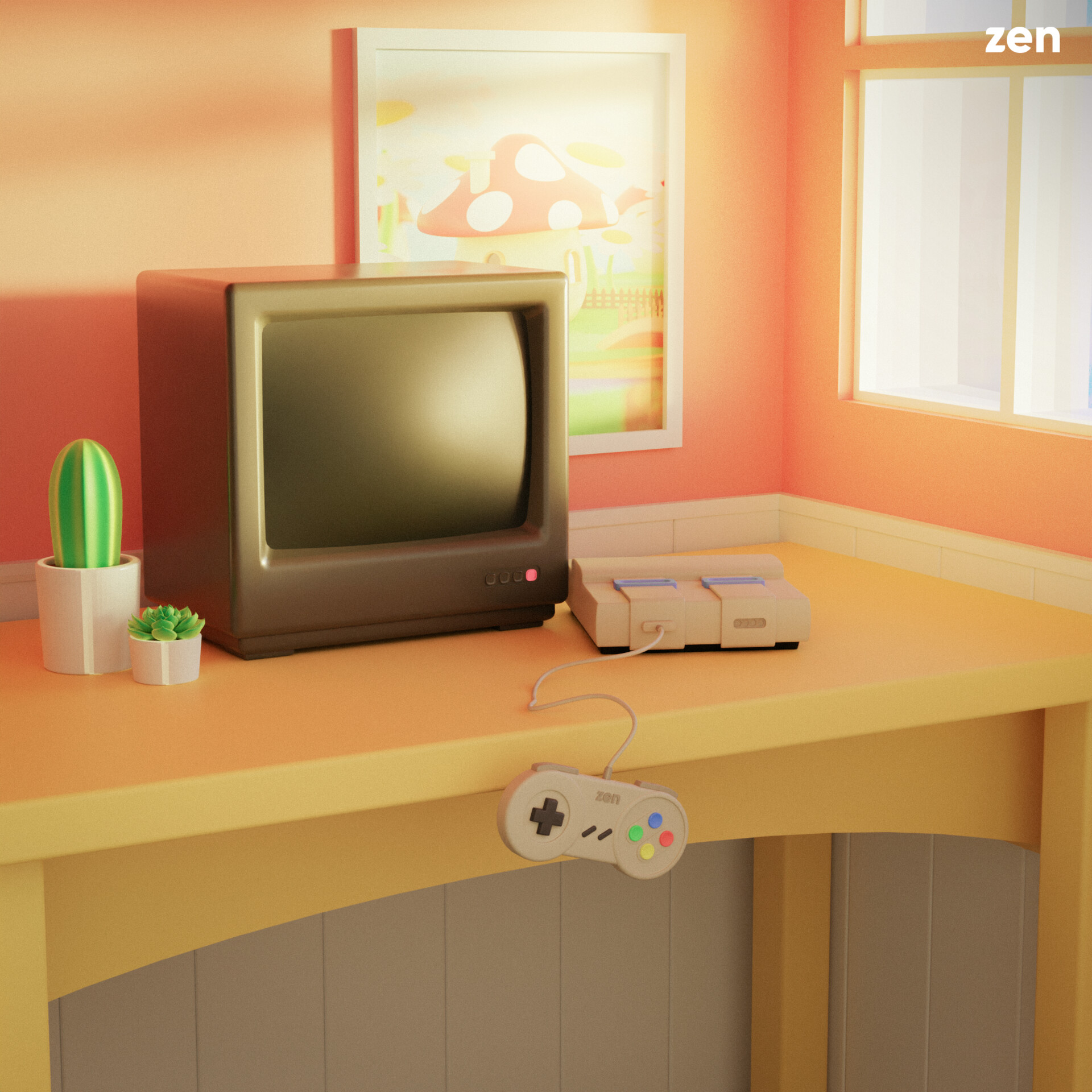ArtStation - Video Game Console (SNES)
