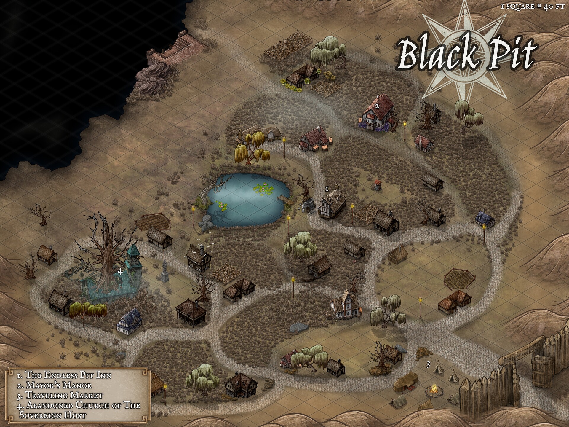 ArtStation - A map of Black Pit, Breland. Eberron.