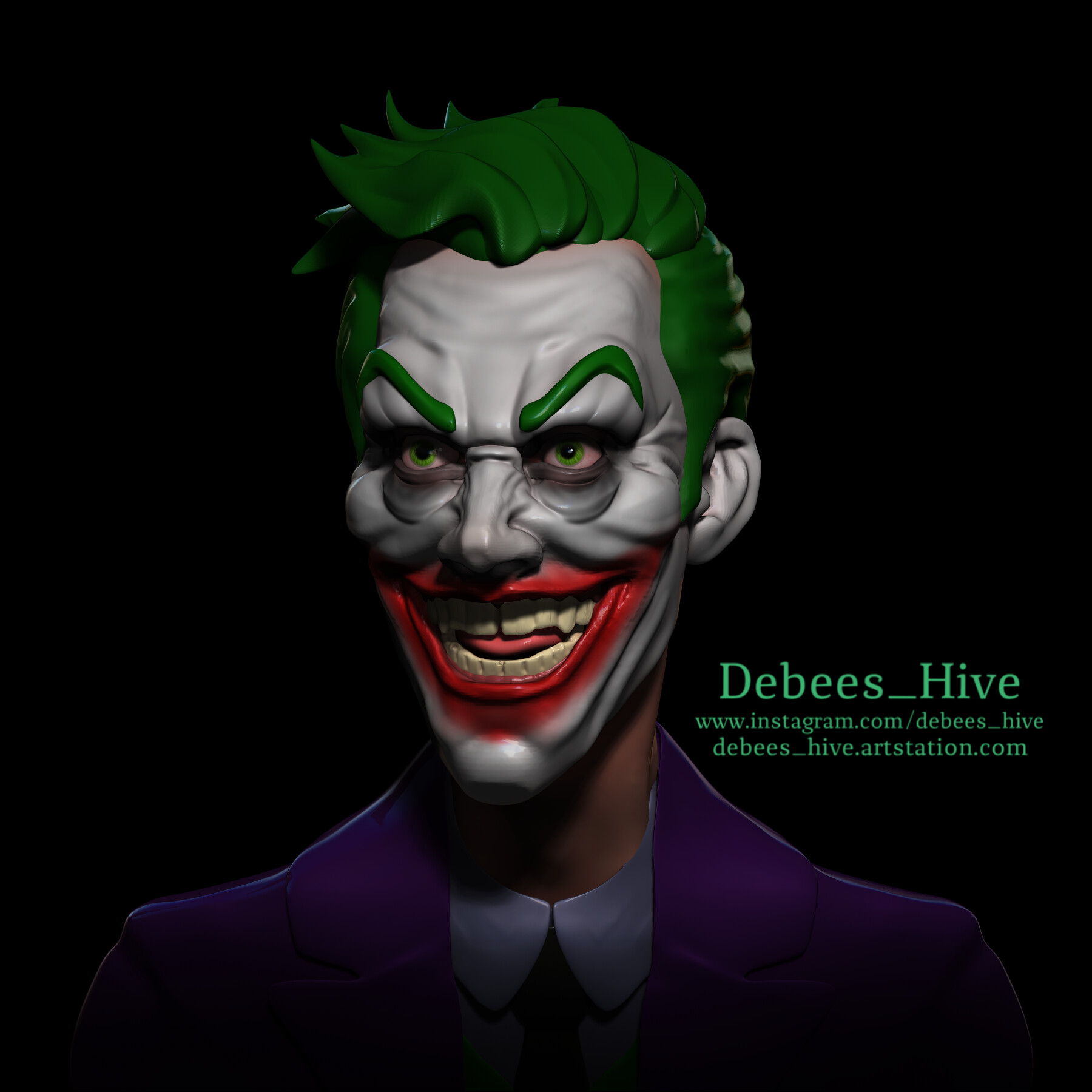 ArtStation - Joker fanart-Head practice