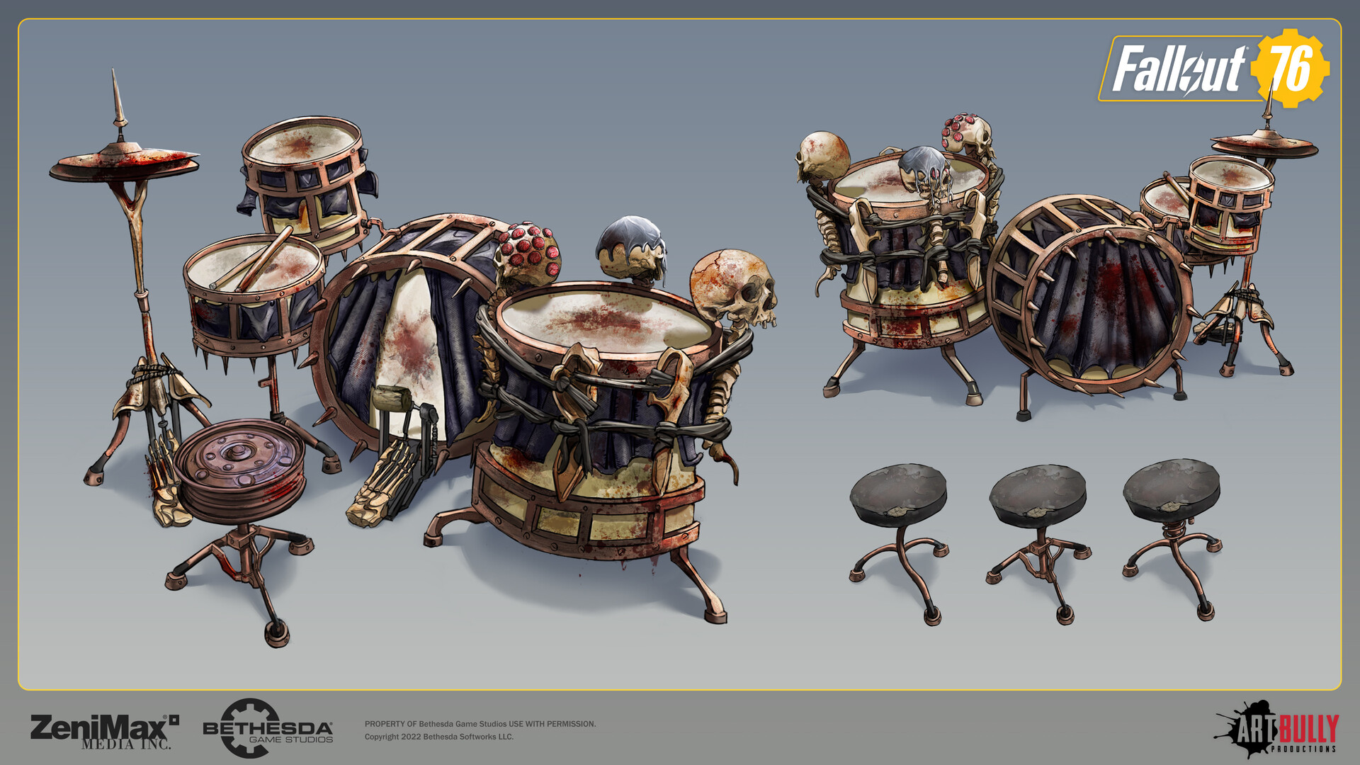 ArtStation - Fallout 76 - Skull Drum Set