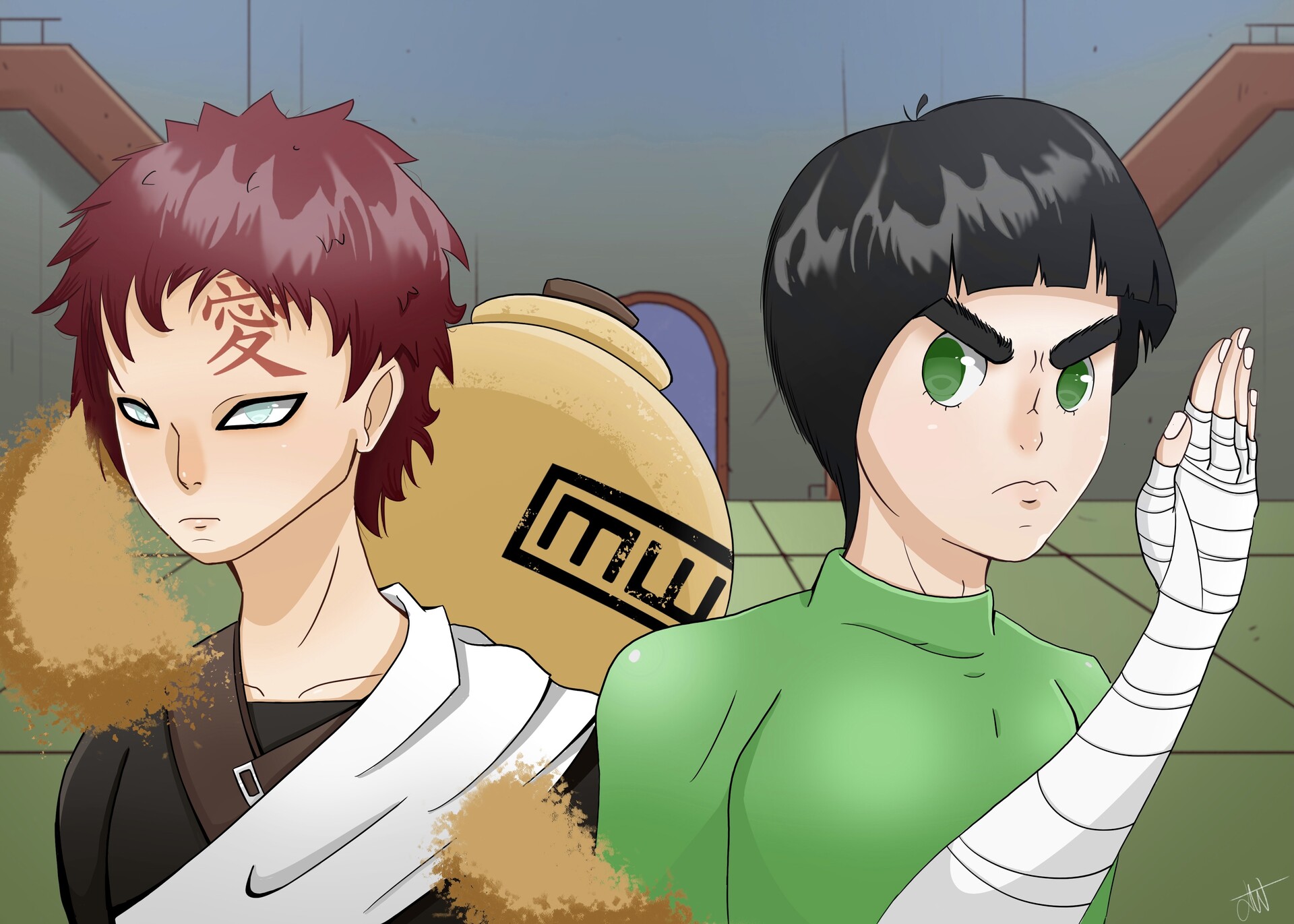 ArtStation - Gaara vs Rock Lee