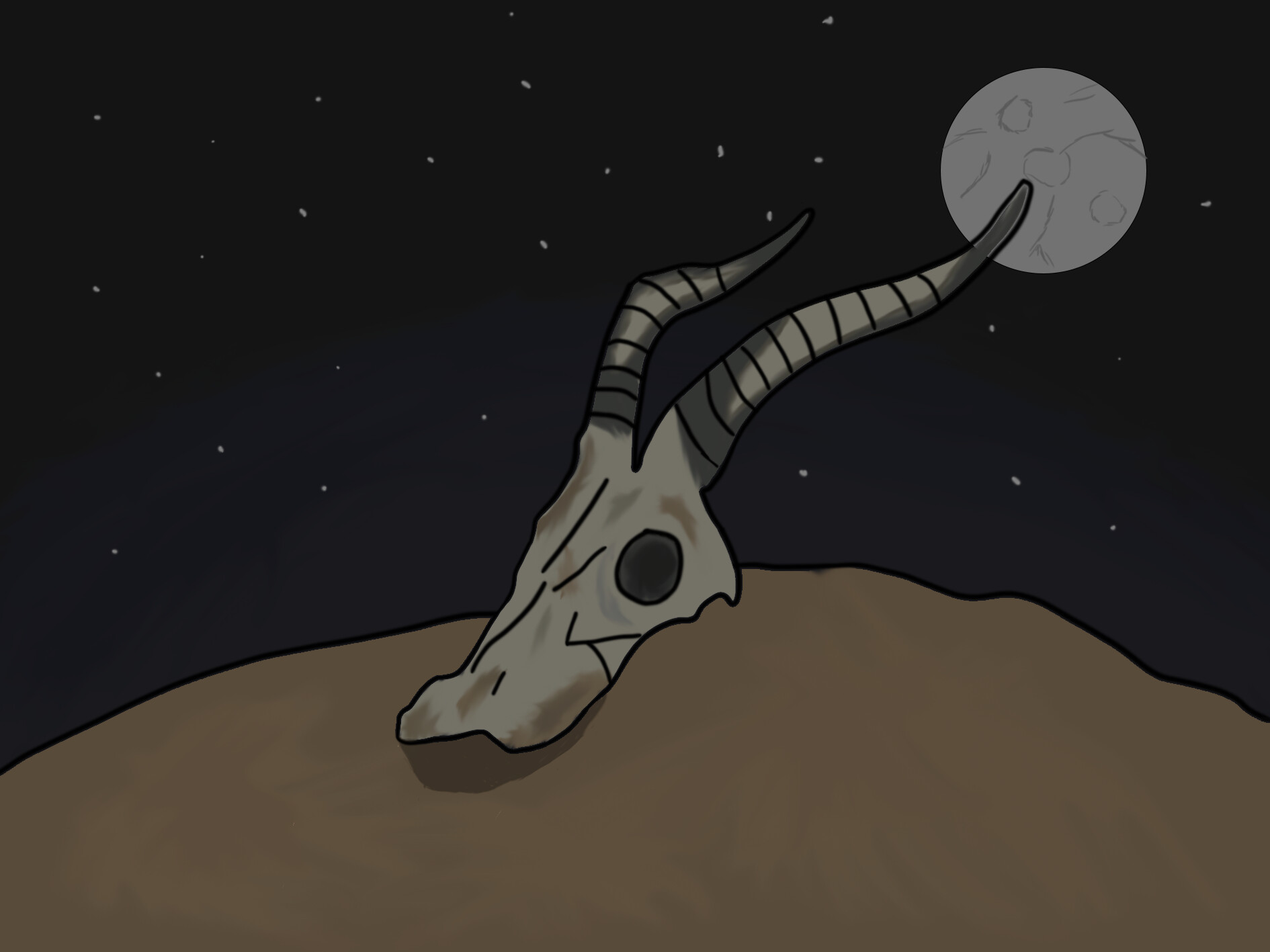 ArtStation - Skull In The Night Sky