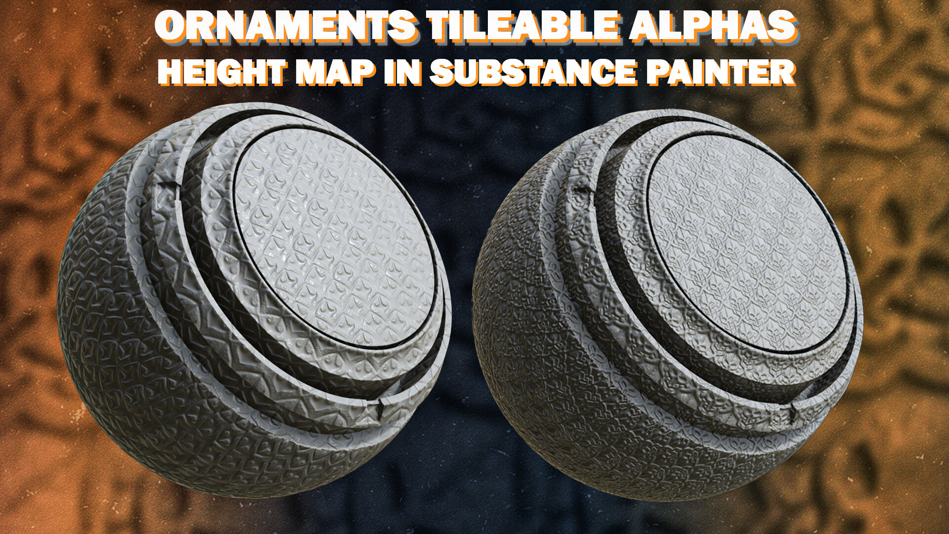 VK GameDev - Ornaments Tileable Alphas (Displacement Maps) for ZBrush ...