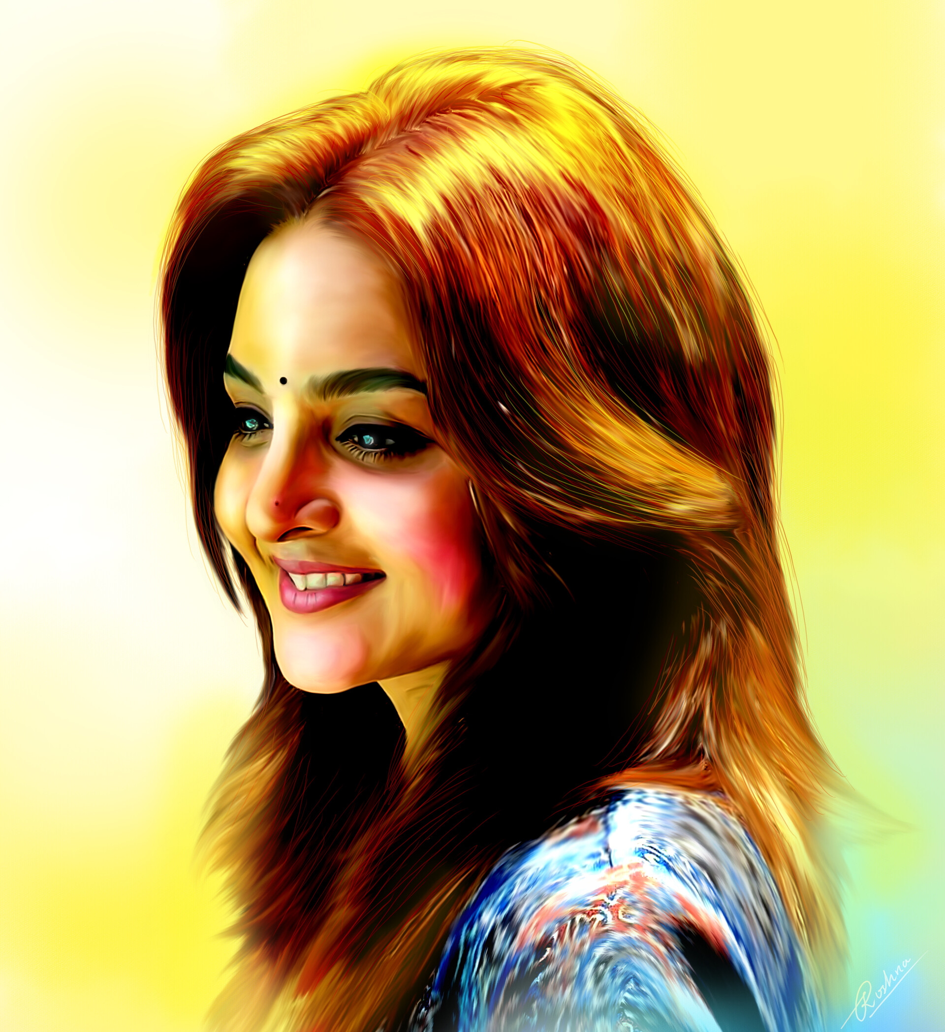 Roshna P.K - Manju Warrier -Indian actress - Digital Art