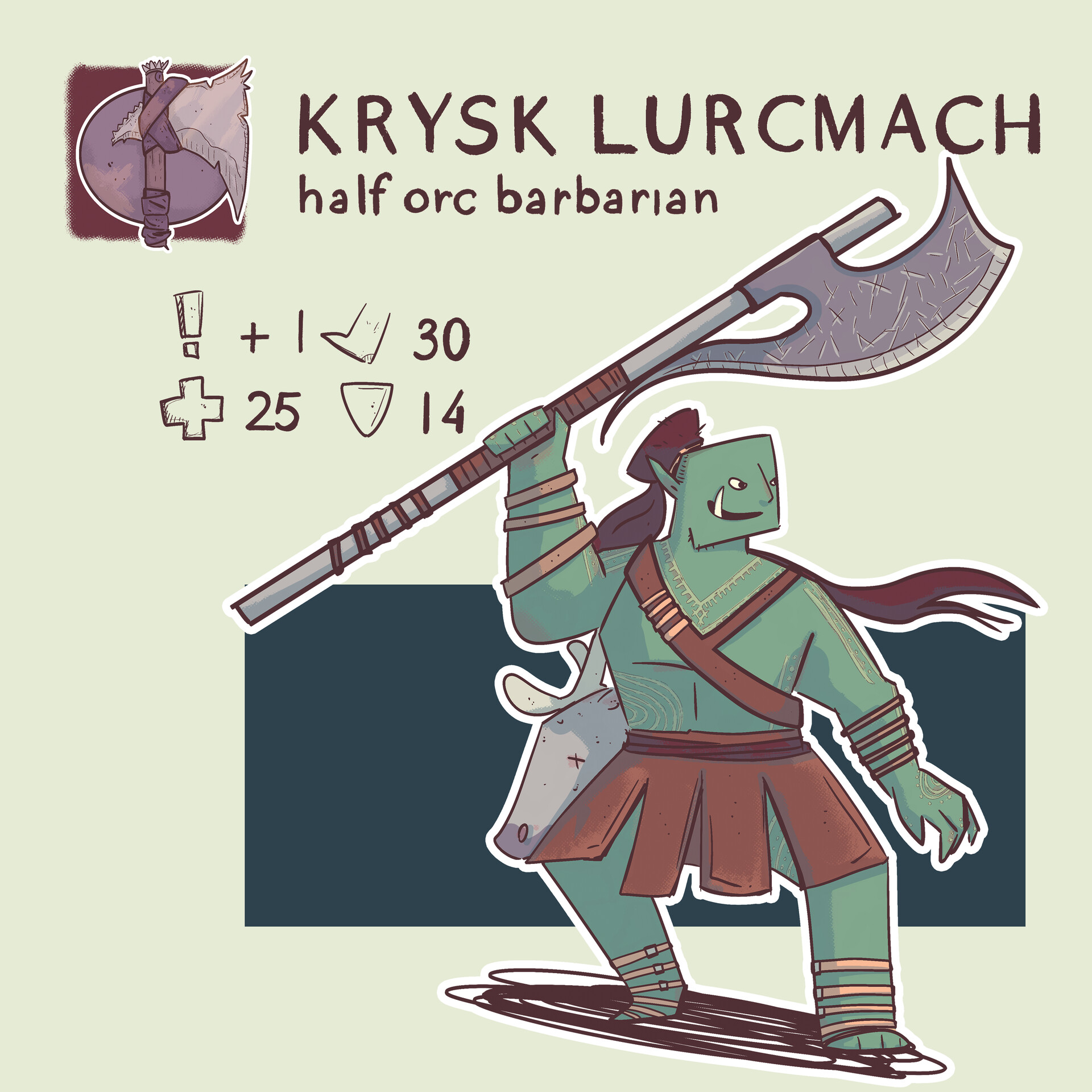 ArtStation - DnD character design: Half Orc Barbarian