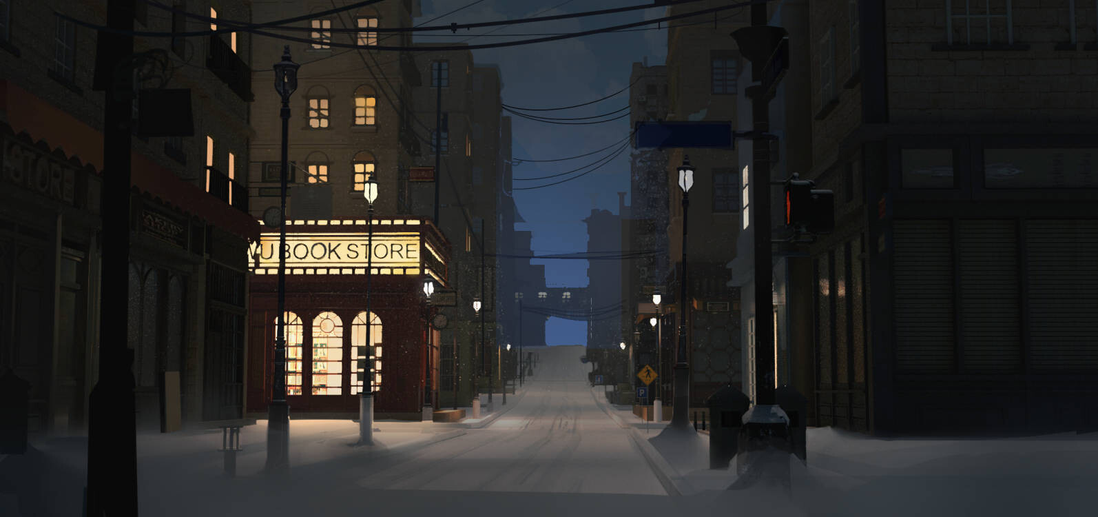 ArtStation - snowy night