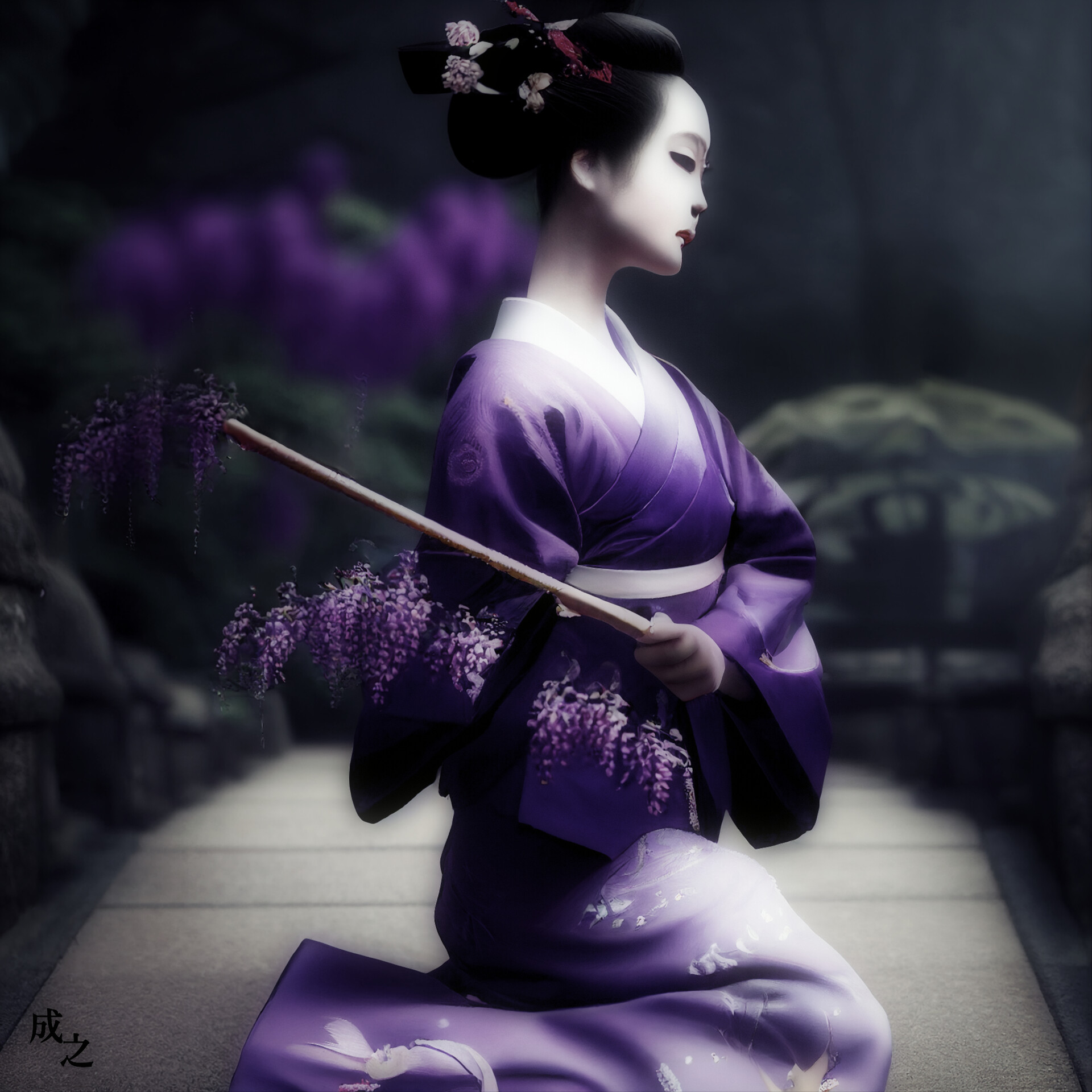 ArtStation - Fuji Musume (Japanese Dance "Wisteria Maiden" )