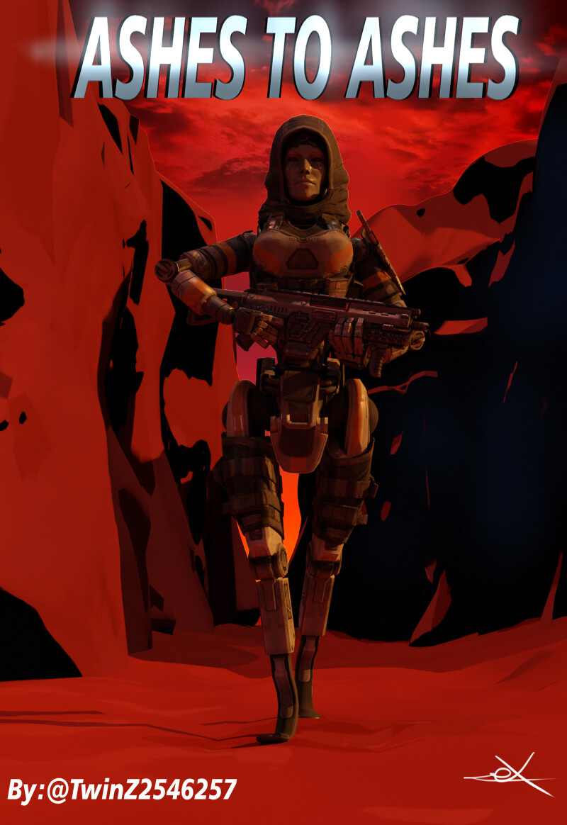 ArtStation - Ashes to ashes poster 3d -speedpaint