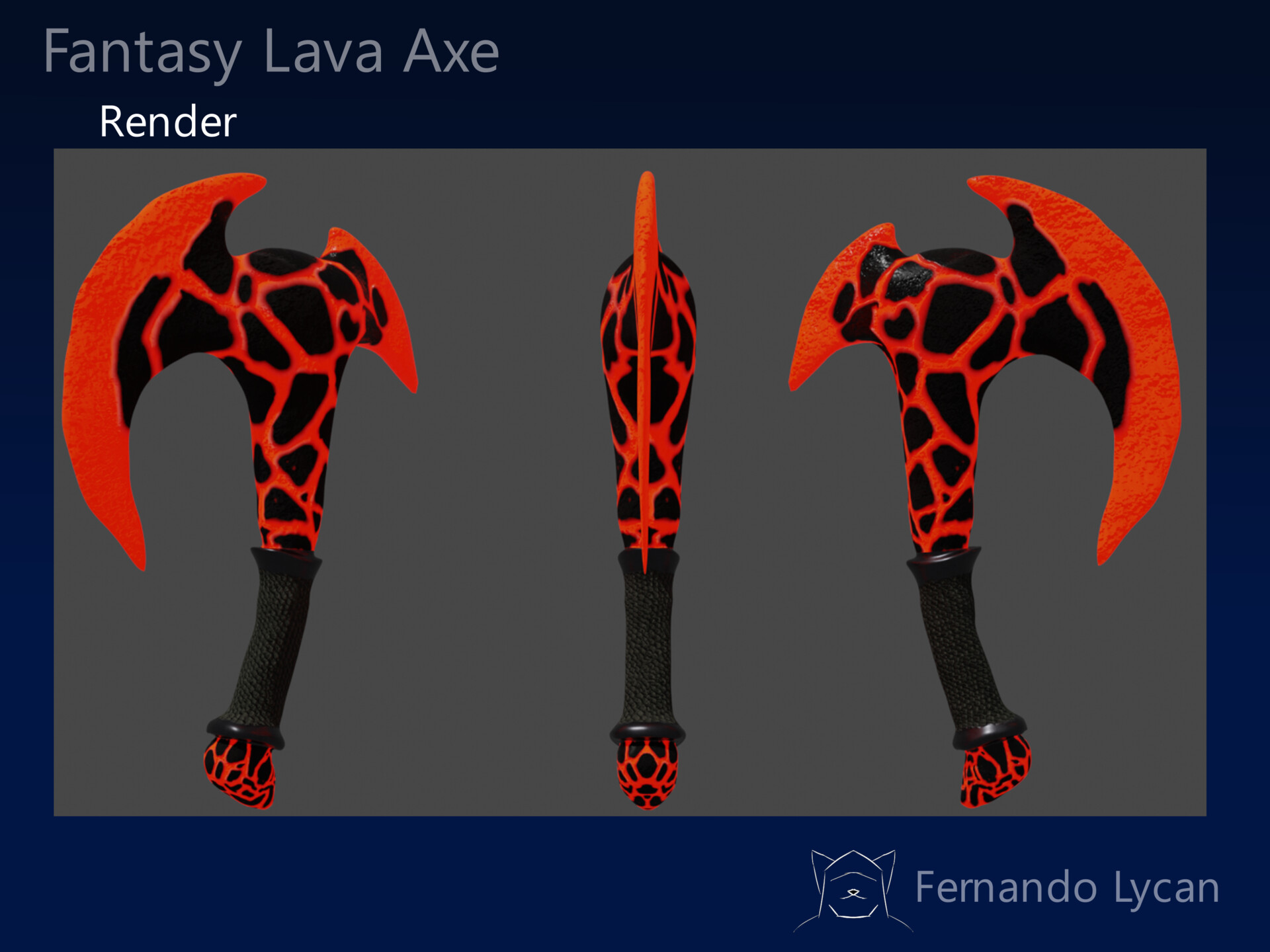 ArtStation - Fantasy lava axe