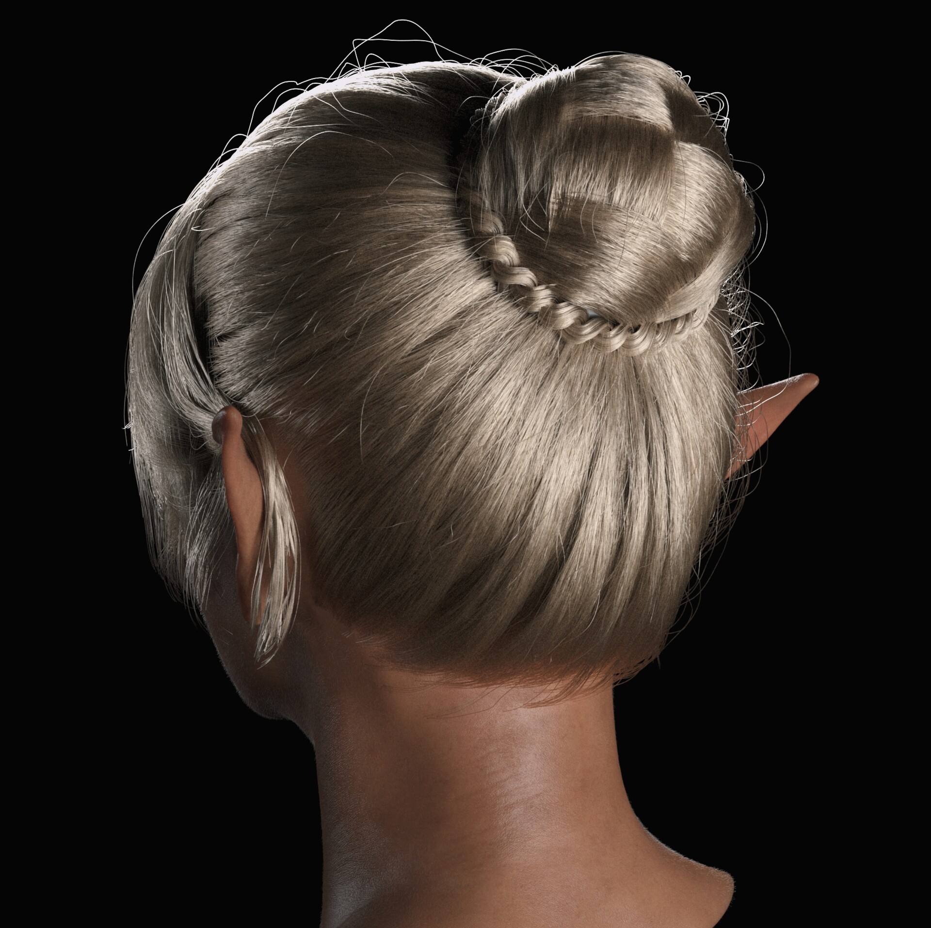ArtStation - Hair bun with braids_Xgen