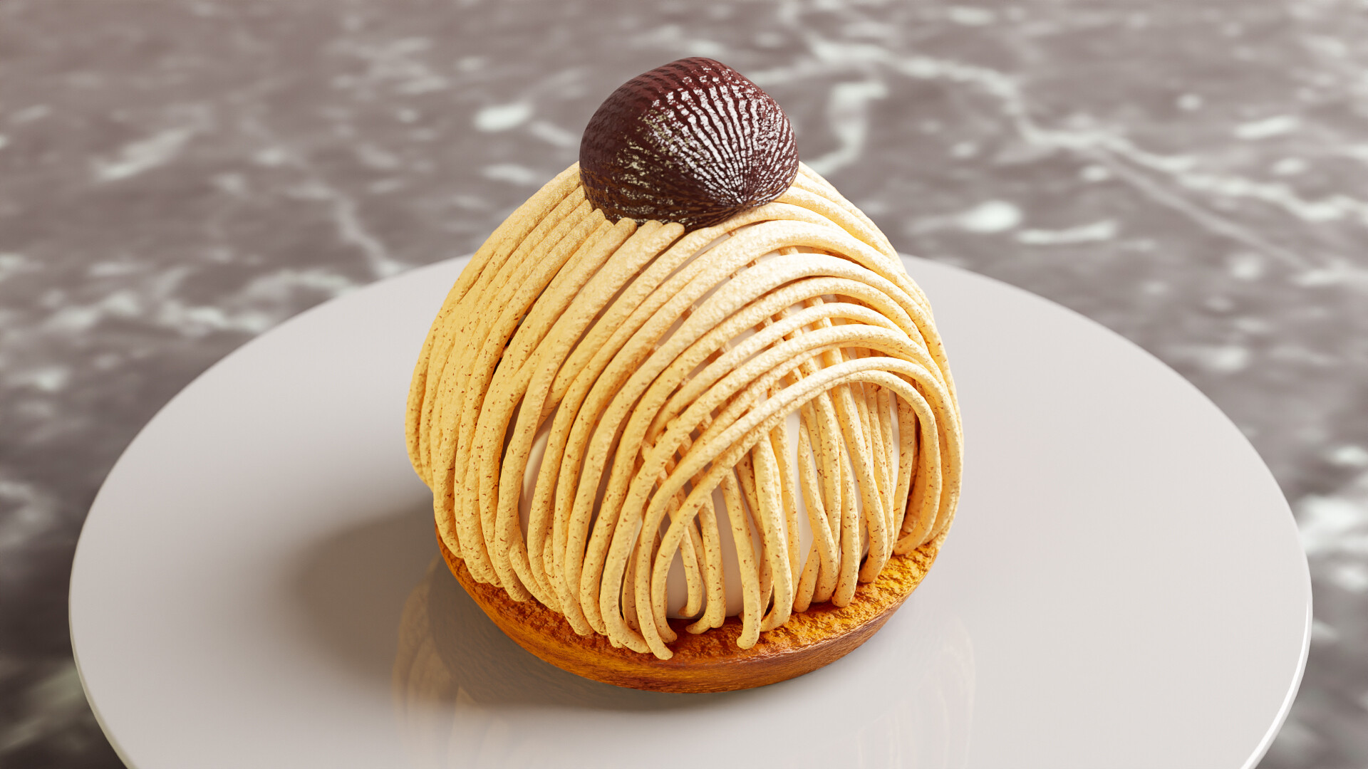 ArtStation - Chestnut cream cake - Sweets series