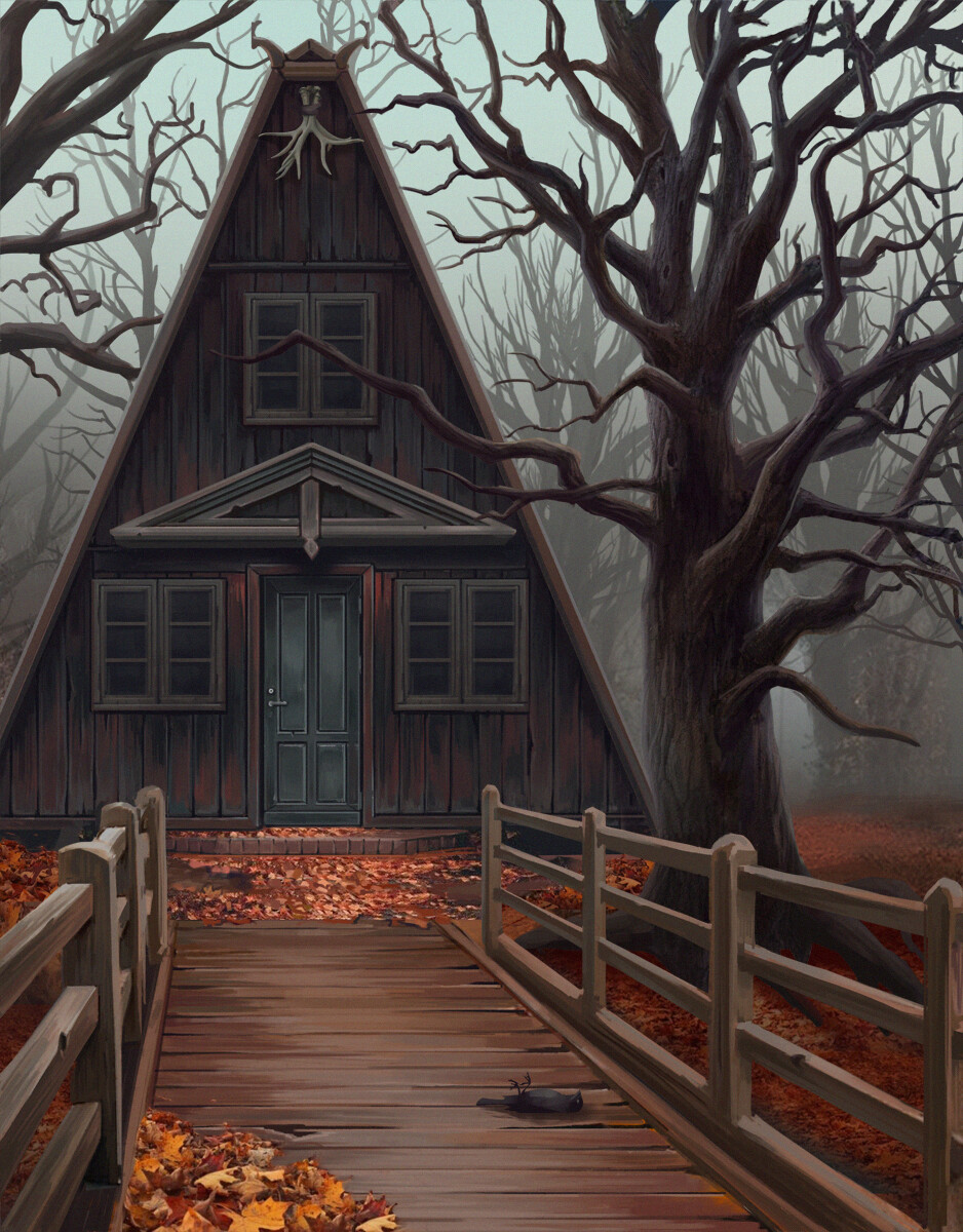 ArtStation - Misty autumn house