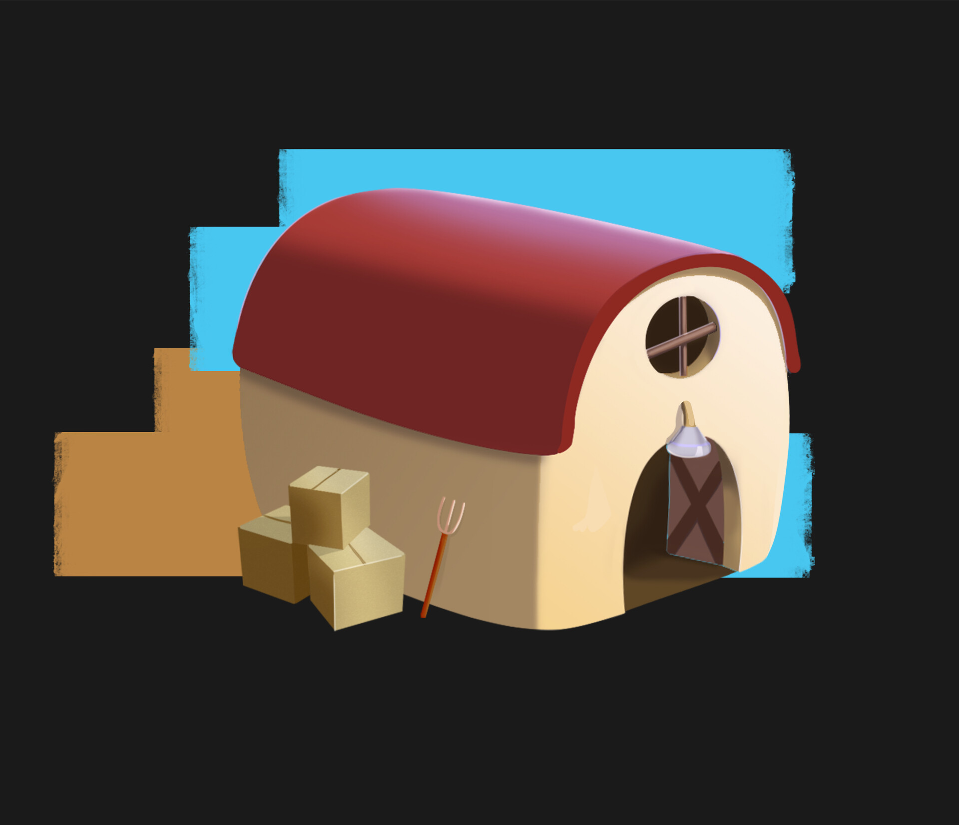 ArtStation - mobile game asset, barn