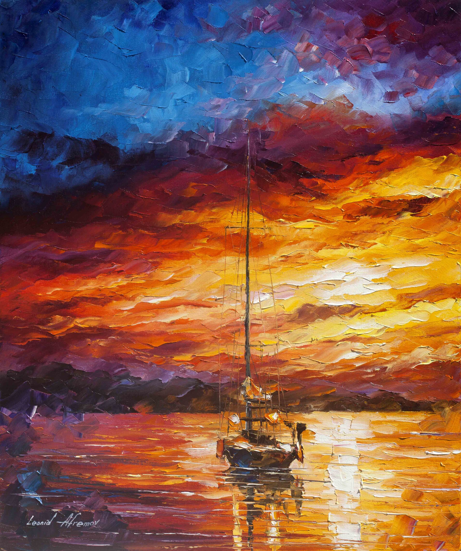 Leonid Afremov Sailboat Paintings