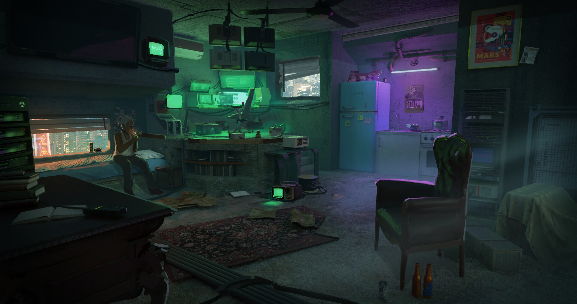 ArtStation - cyberpunk room