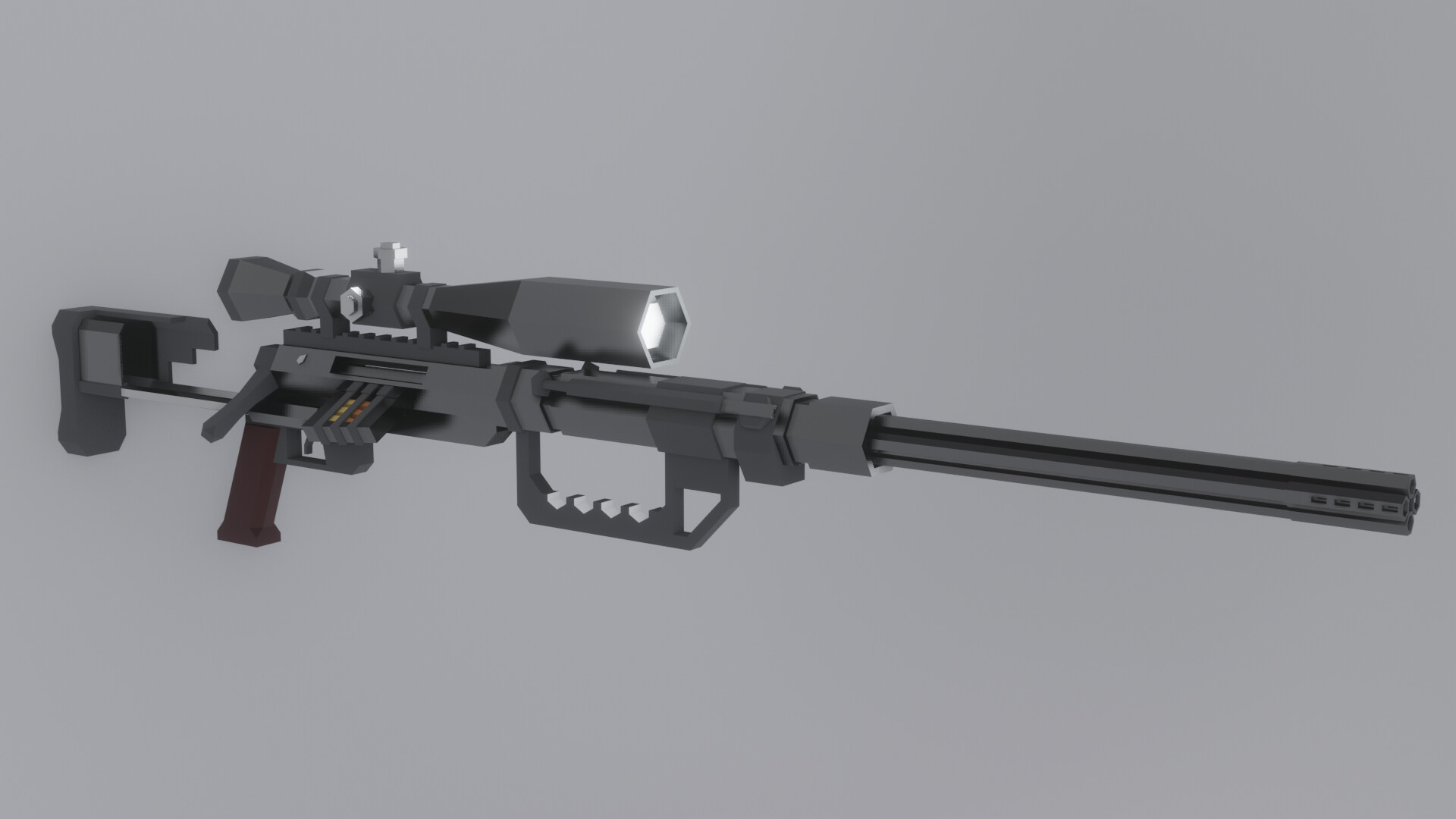 ArtStation - Low poly sniper rifle