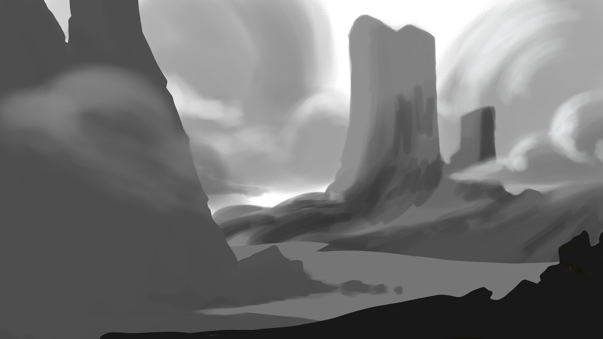 ArtStation - from greyscale to color , landscape ,concept art