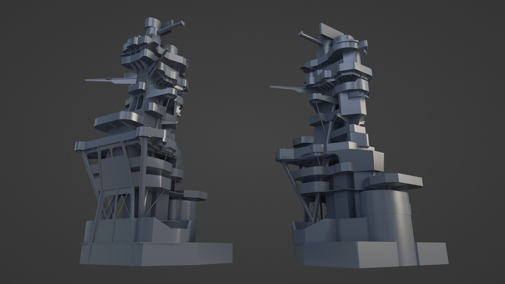 ArtStation - Fuso Class Battleship - Pagoda Mast Structure