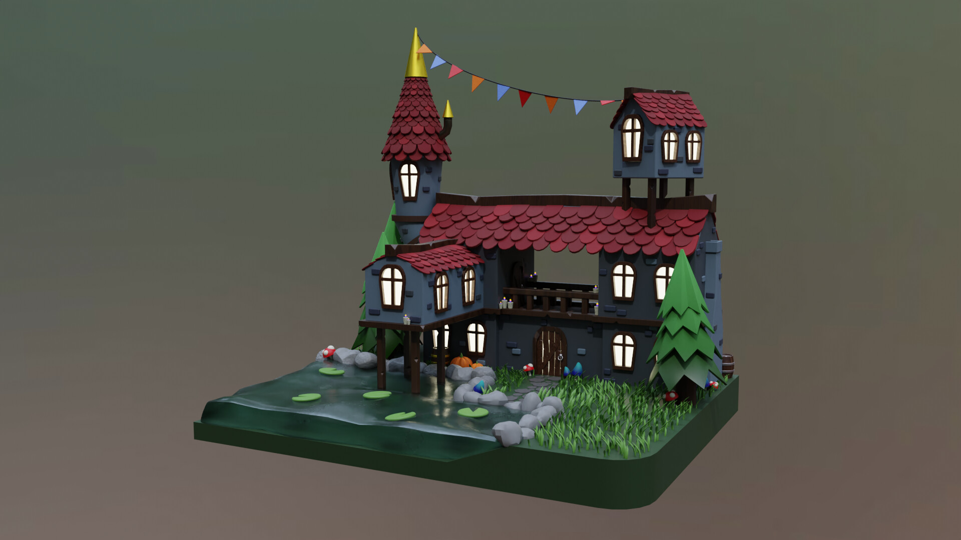 ArtStation - Small castle in the forest