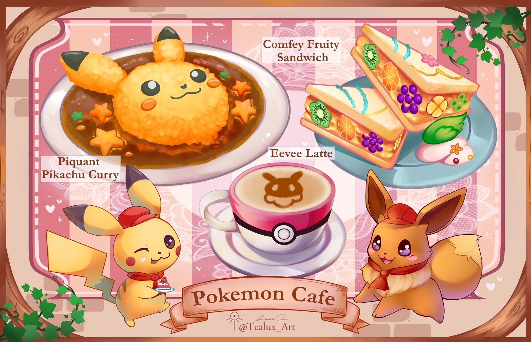 ArtStation - Pickachu and Eevee Cafe