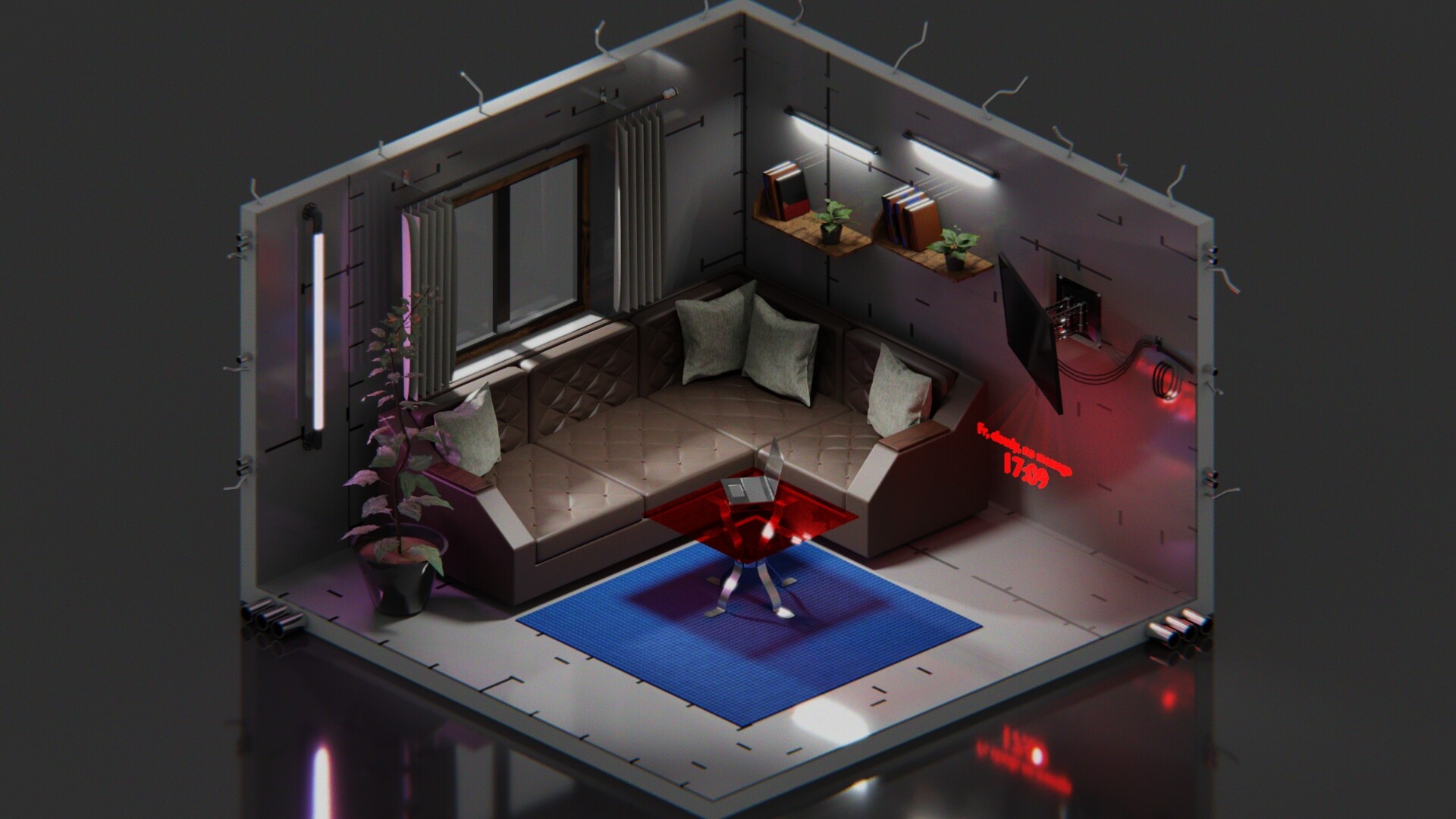 ArtStation - Guest room cyberpunk light