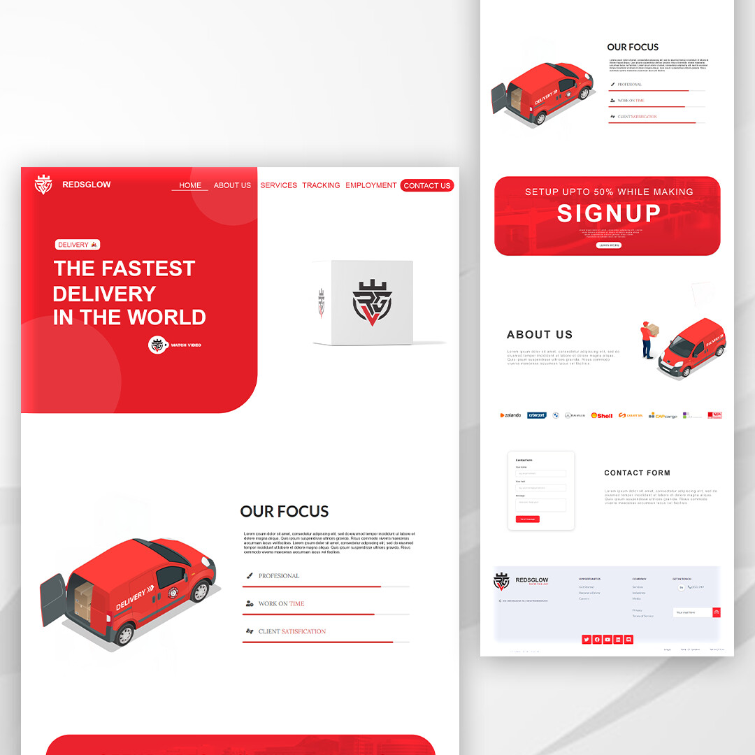 ArtStation - Delivery Website Design By Redsglow