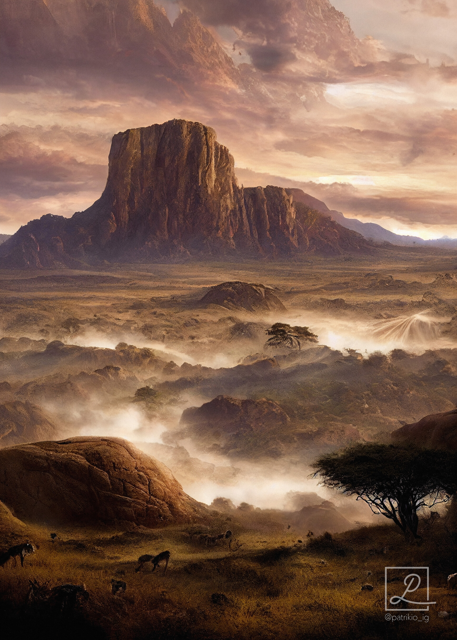 ArtStation - African Savannah Mountain Landscape